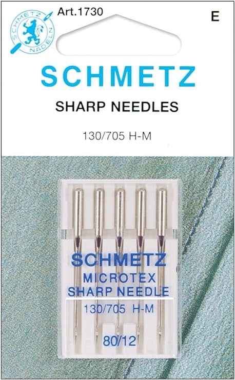 Teamwork Schmetz Microtex Sharp Machine Sewing Needles, Size 80/12 ...
