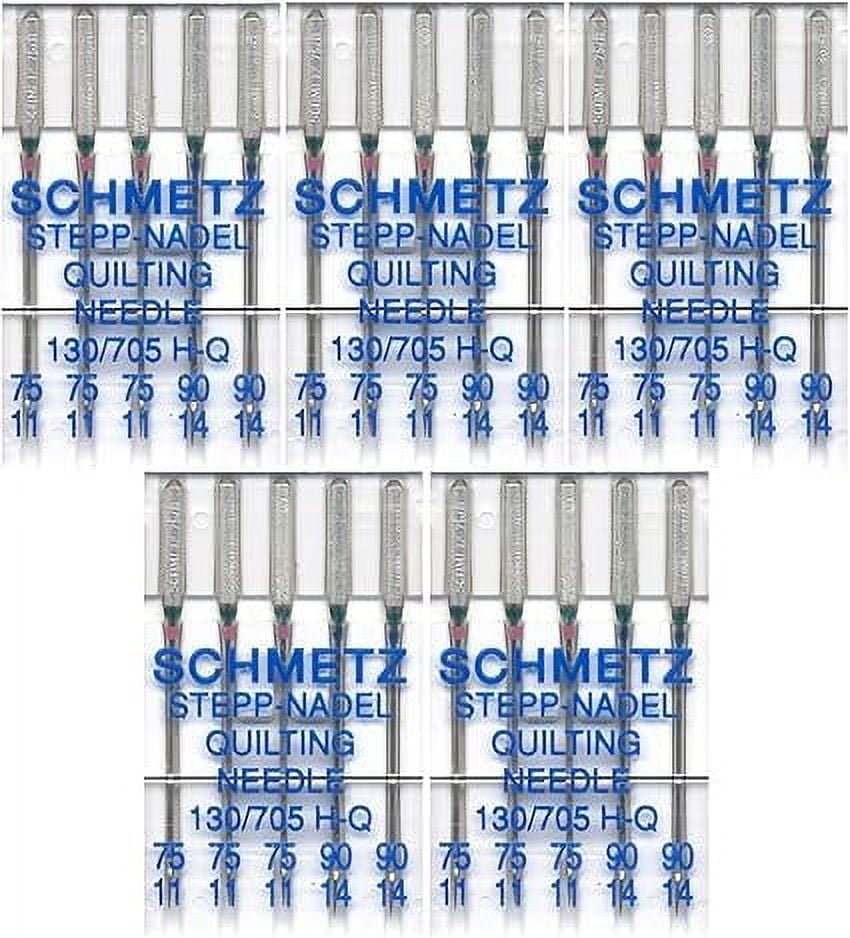 Teamwork Schmetz Quilting Sewing Machine Needles 130/705H-Q Assorted Sizes- 75/11 and 90/14 ...