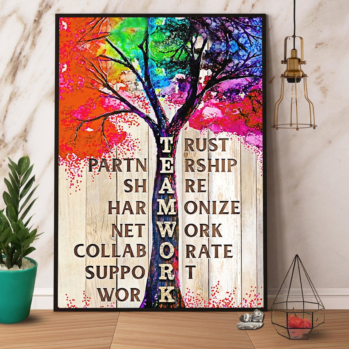 Teamwork Trust Partnership Share Harmonize Paper Poster No Frame Matte ...