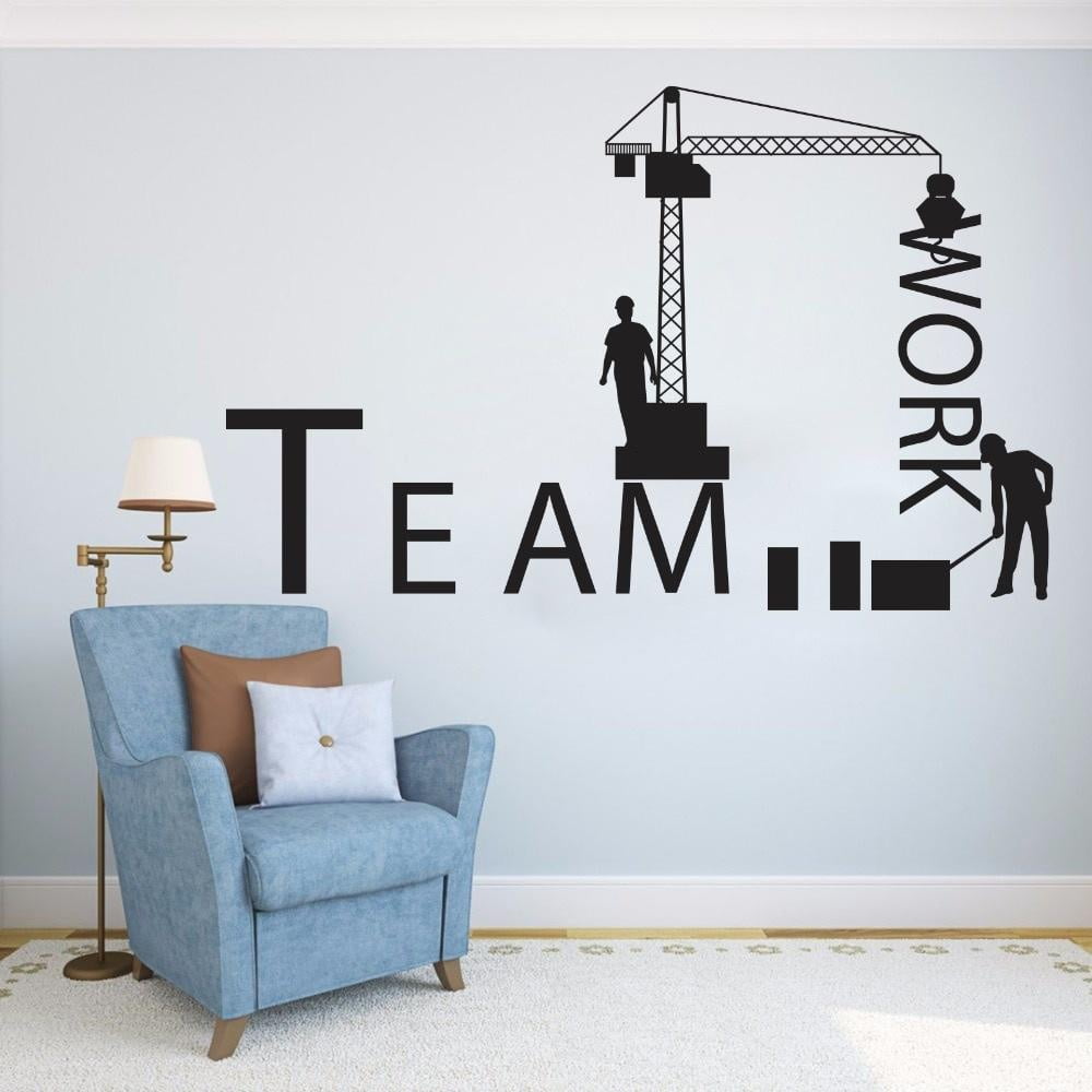 Teamwork Wall Decals Office School Construction Truck Worker Team Work ...
