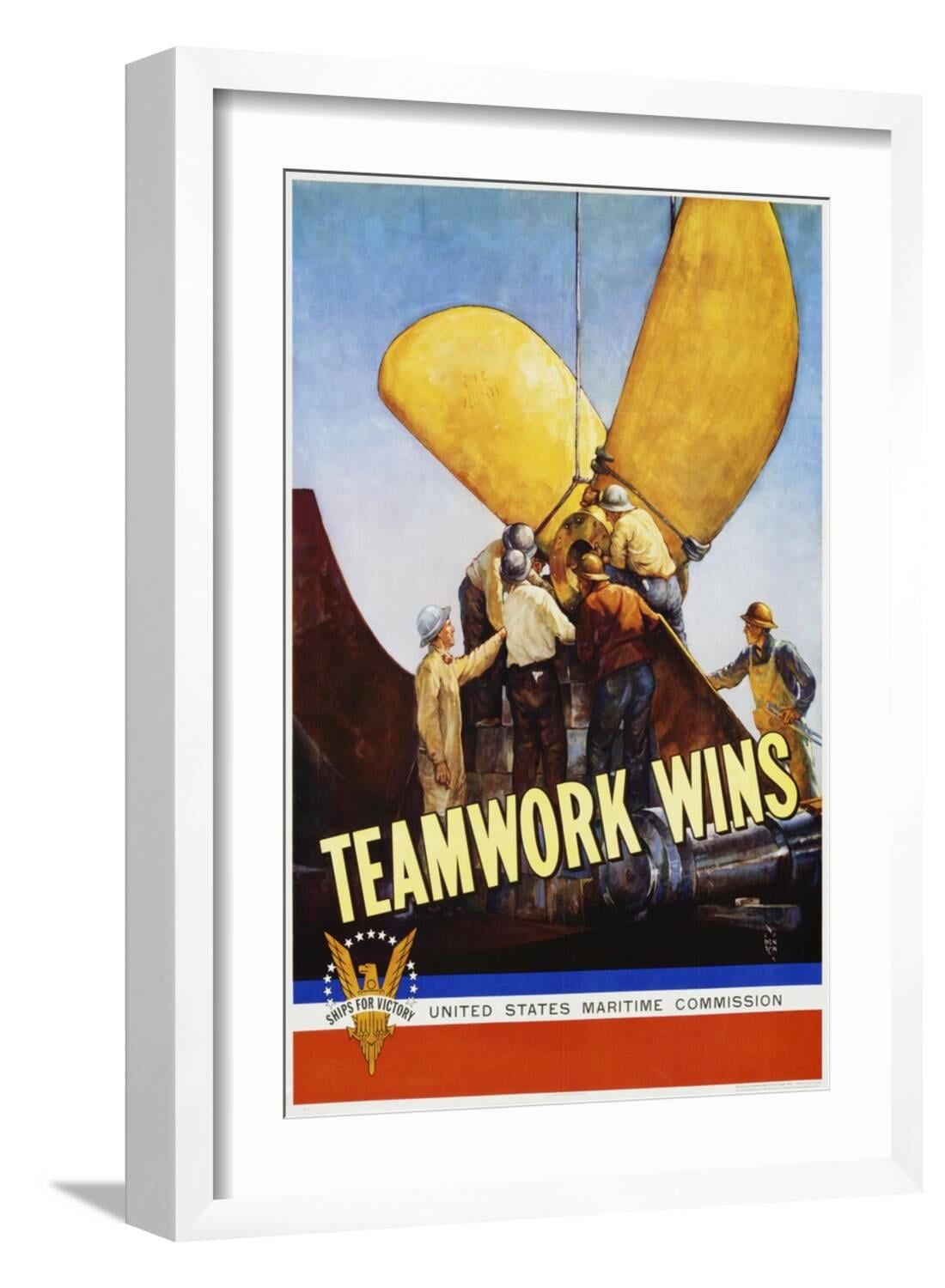 Art.com Teamwork Wins Poster Giclee Print by C.P. Benton, White Frame ...