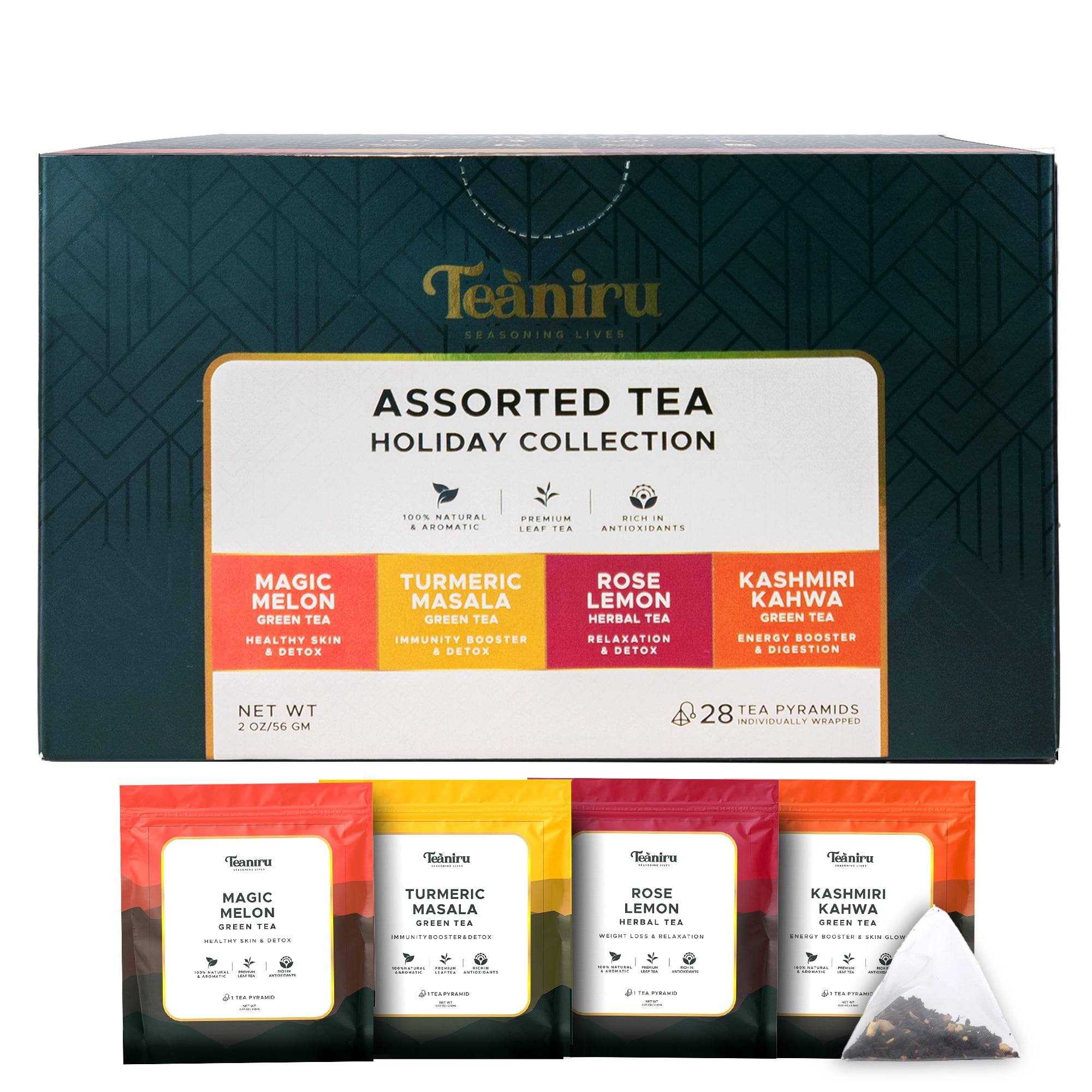Teaniru, Assorted Holiday Tea Collection - Christmas Tea Sampler | 4 ...