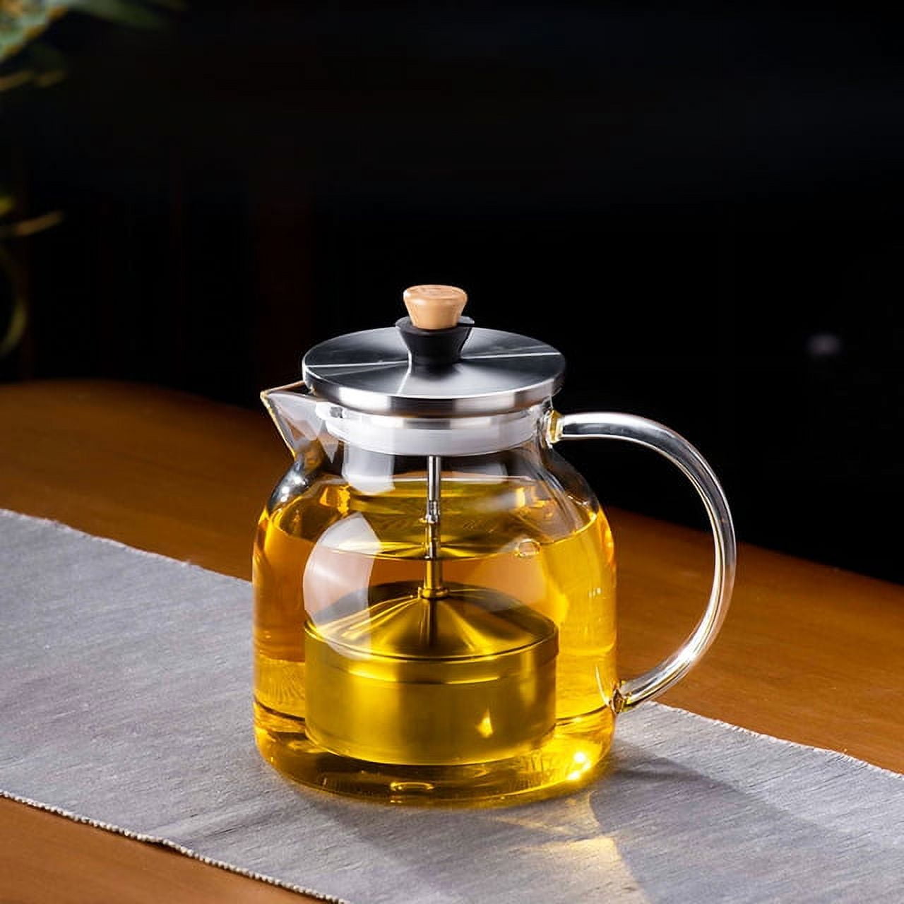 Teapot Glass With Infuser Heated Resistant Container Flower Tea Herbal ...