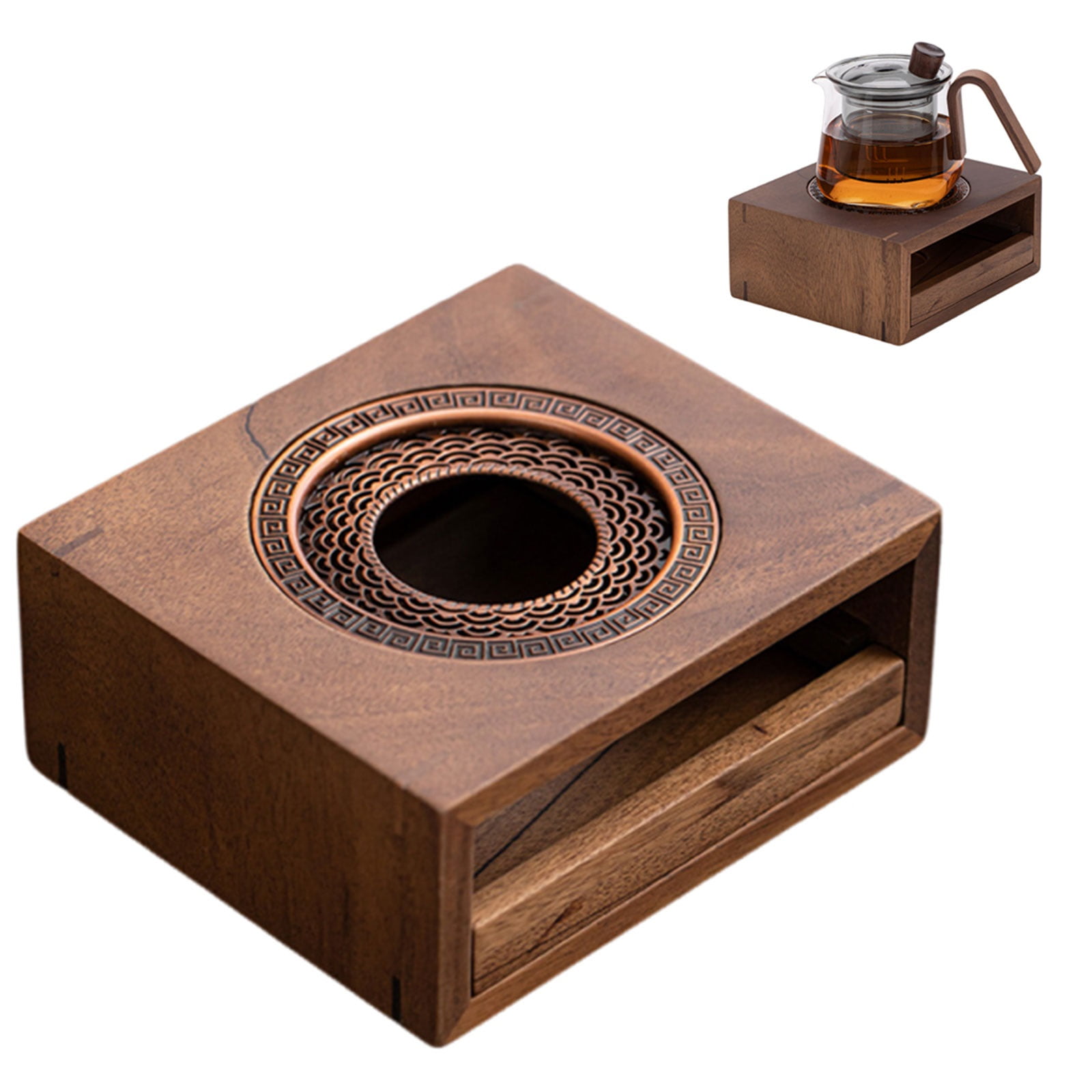 Teapot Heating Base, Rapid Heating Tea Wooden Japanese-style Thermostat ...