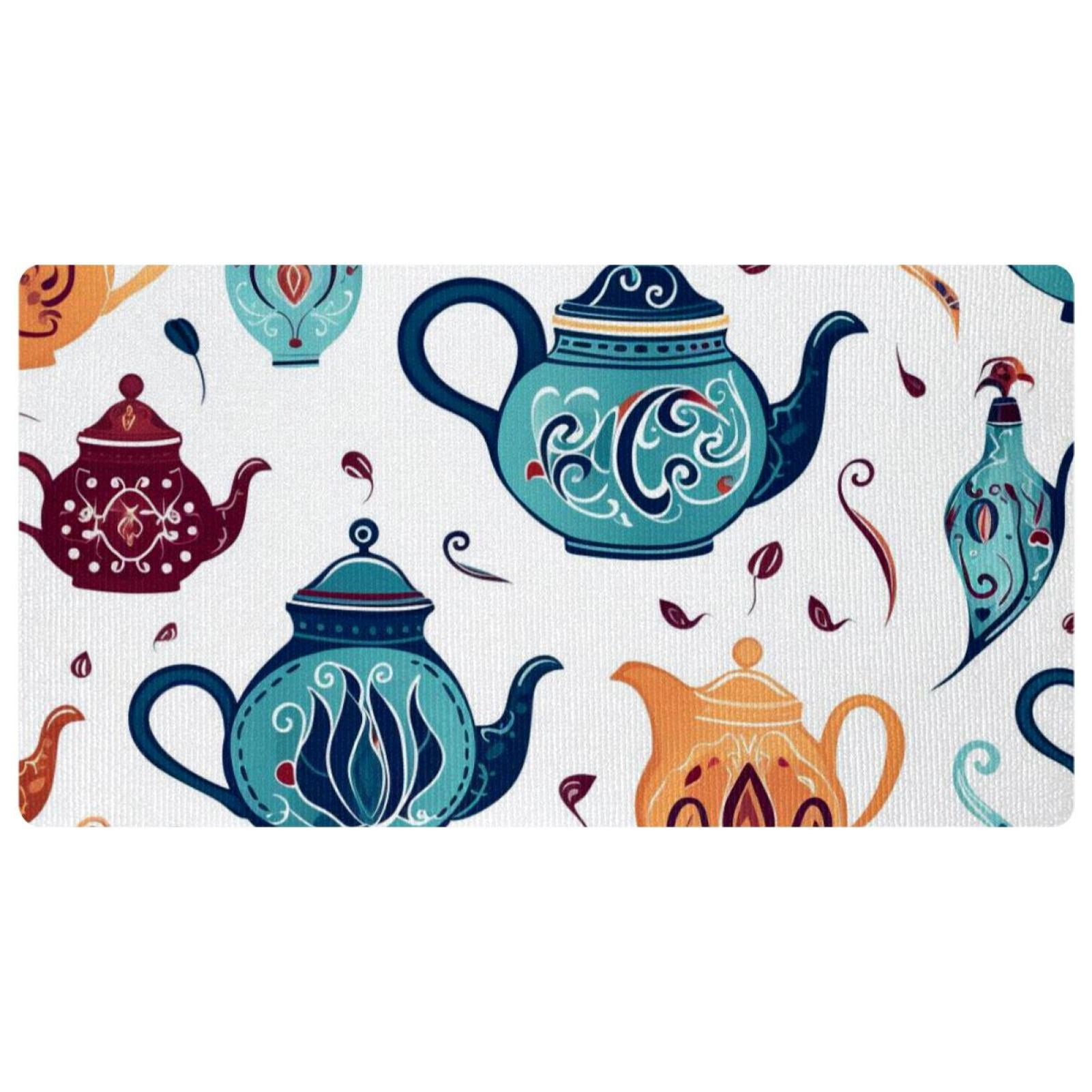 Teapot Kitchen Mats and Rugs Absorbent Kitchen Runner Rug for in Front ...