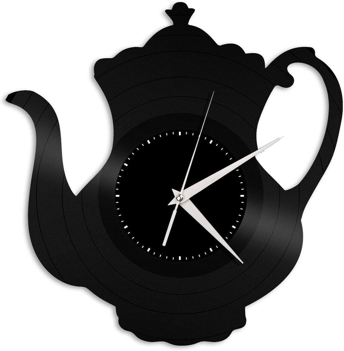 Teapot Vinyl Wall Clock,Vinyl Record Clock Wall Art Handmade Art Home ...