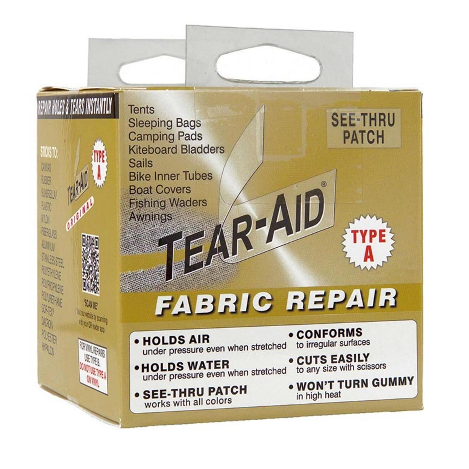 Tear Aid D-ROLL-A-20 Boat Repair Patch Kit for Canvas, Rubber, Neoprene ...