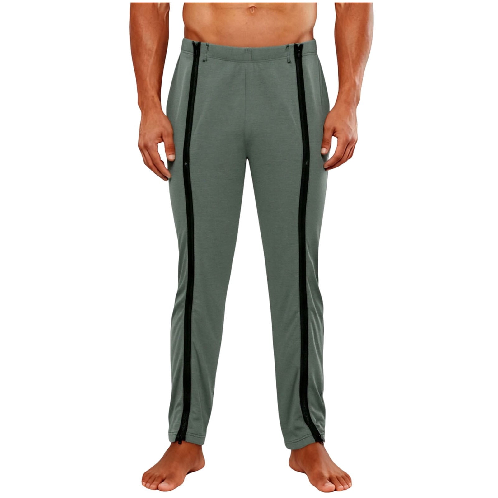 Tear Away Pants for Men Full Zipper Legs Sweat Pants Mens Open Bottom ...