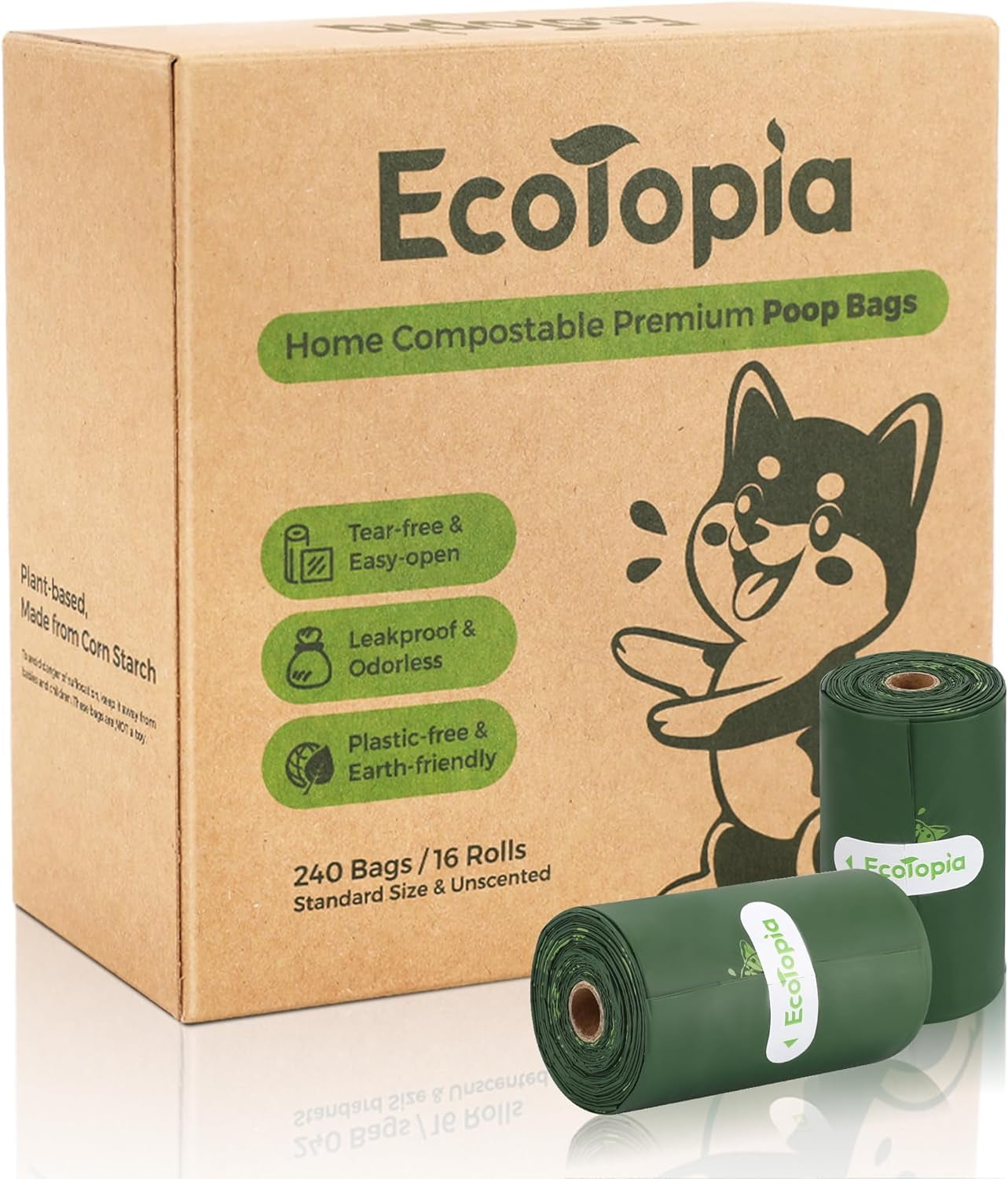 Tear-Free Biodegradable Poop Bags for Dogs,240 Compostable Dog Waste ...