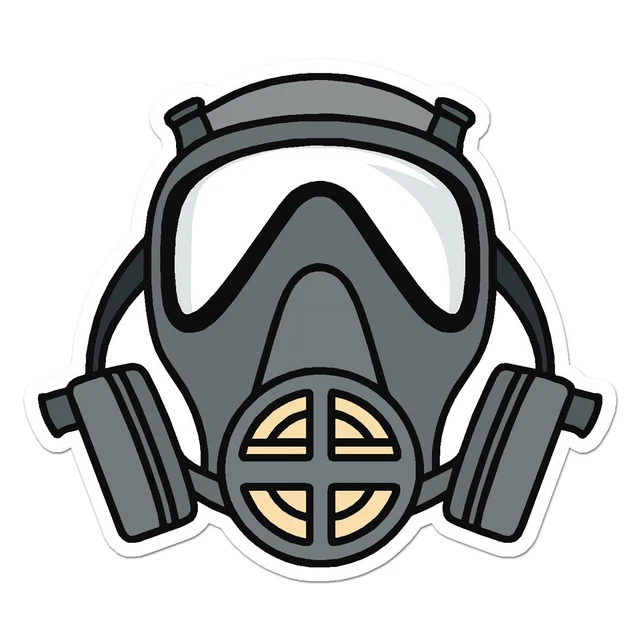 Tear Gas Mask Sticker Phone Decal Water Bottle Stickers Car Decals ...