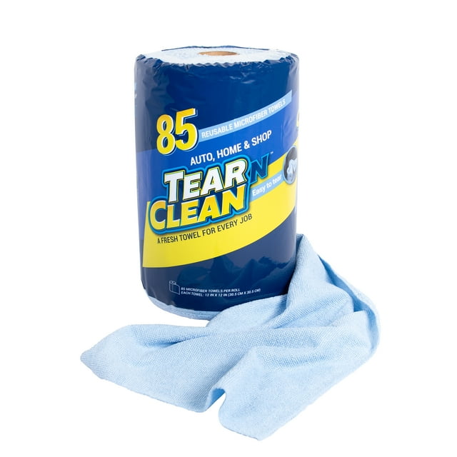 "Tear-N-Clean Commercial Microfiber Cleaning Cloth Roll - 85 Pack, 12 ...