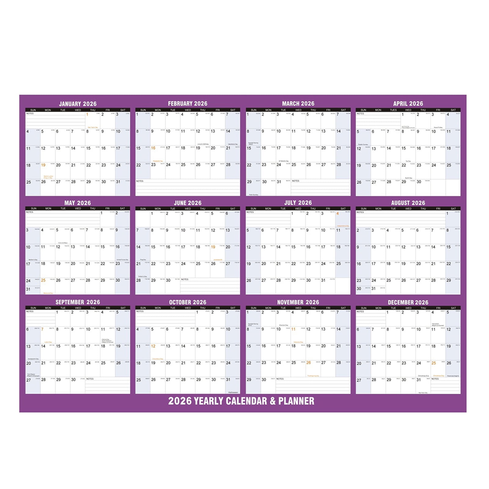 Tear Resistant 2026 Calendar For Language Learning Modern Wall Design ...