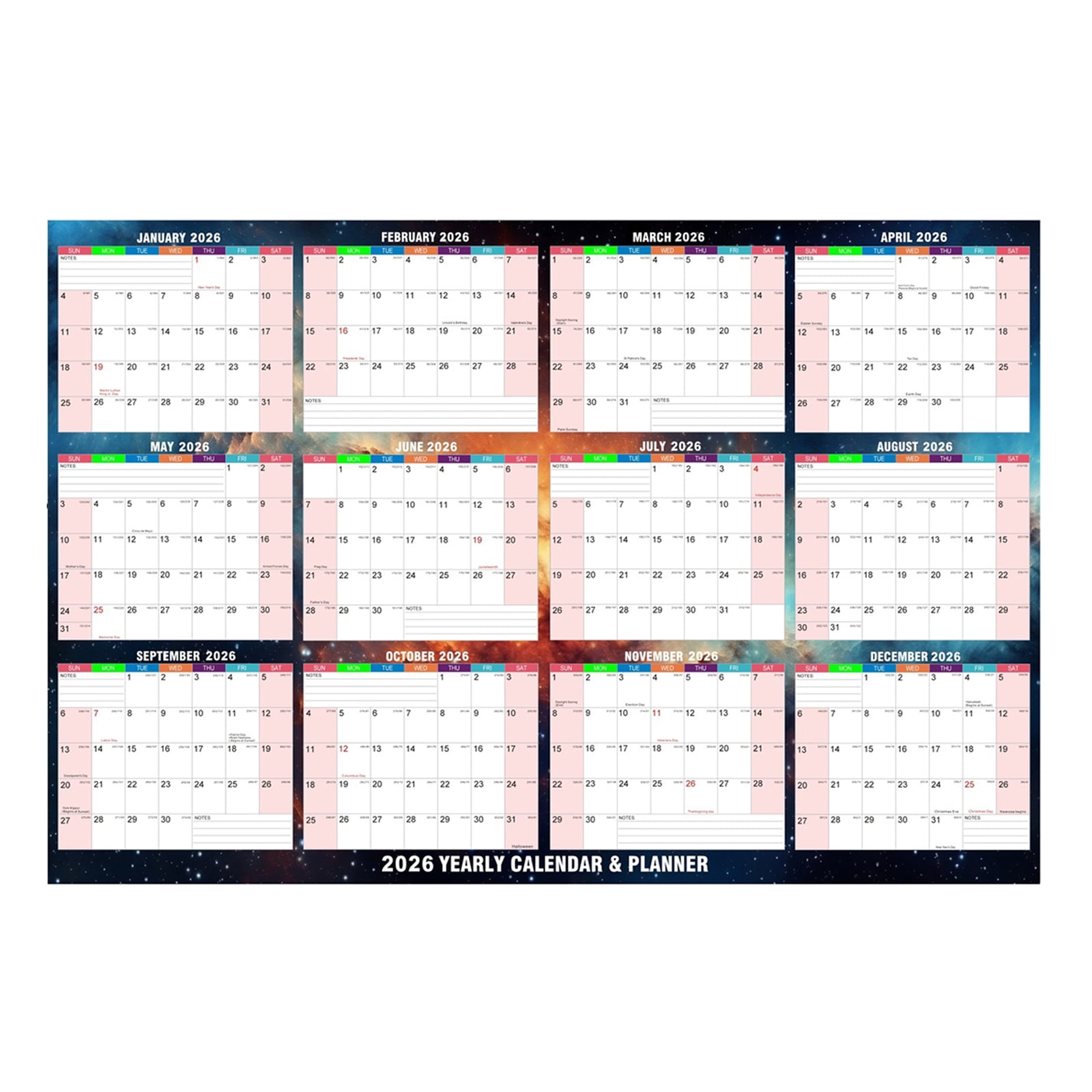 Tear Resistant 2026 Calendar For Language Learning Modern Wall Design ...