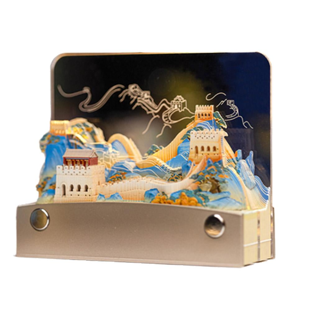 Tear-off Calendars Lighted Great Wall 3D Notepad 2025 Calendar Design ...