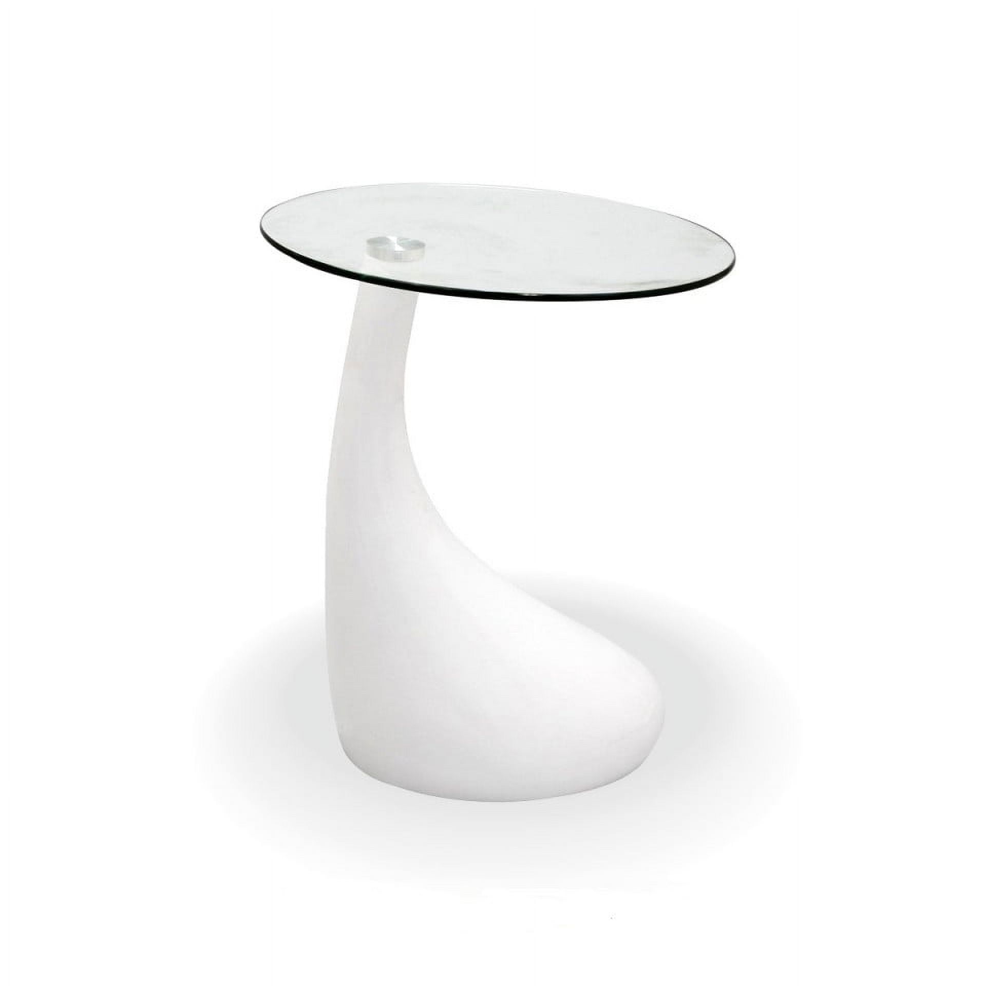 TearDrop Side Table White Color With 18" Inch Round Glass Top - Walmart.com