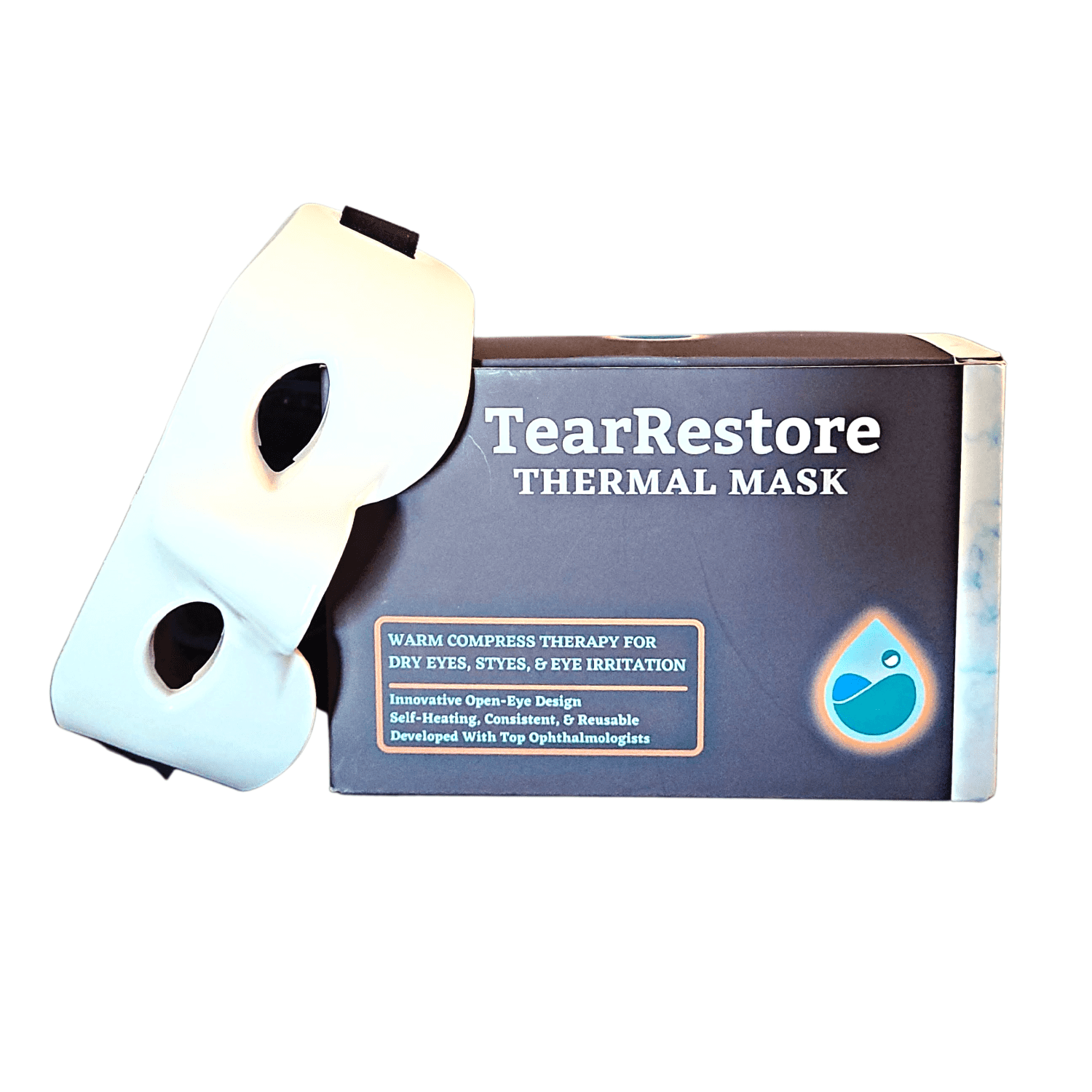 TearRestore Open-Eye Heat Compress Mask, Self-Heating Therapy, Reusable ...