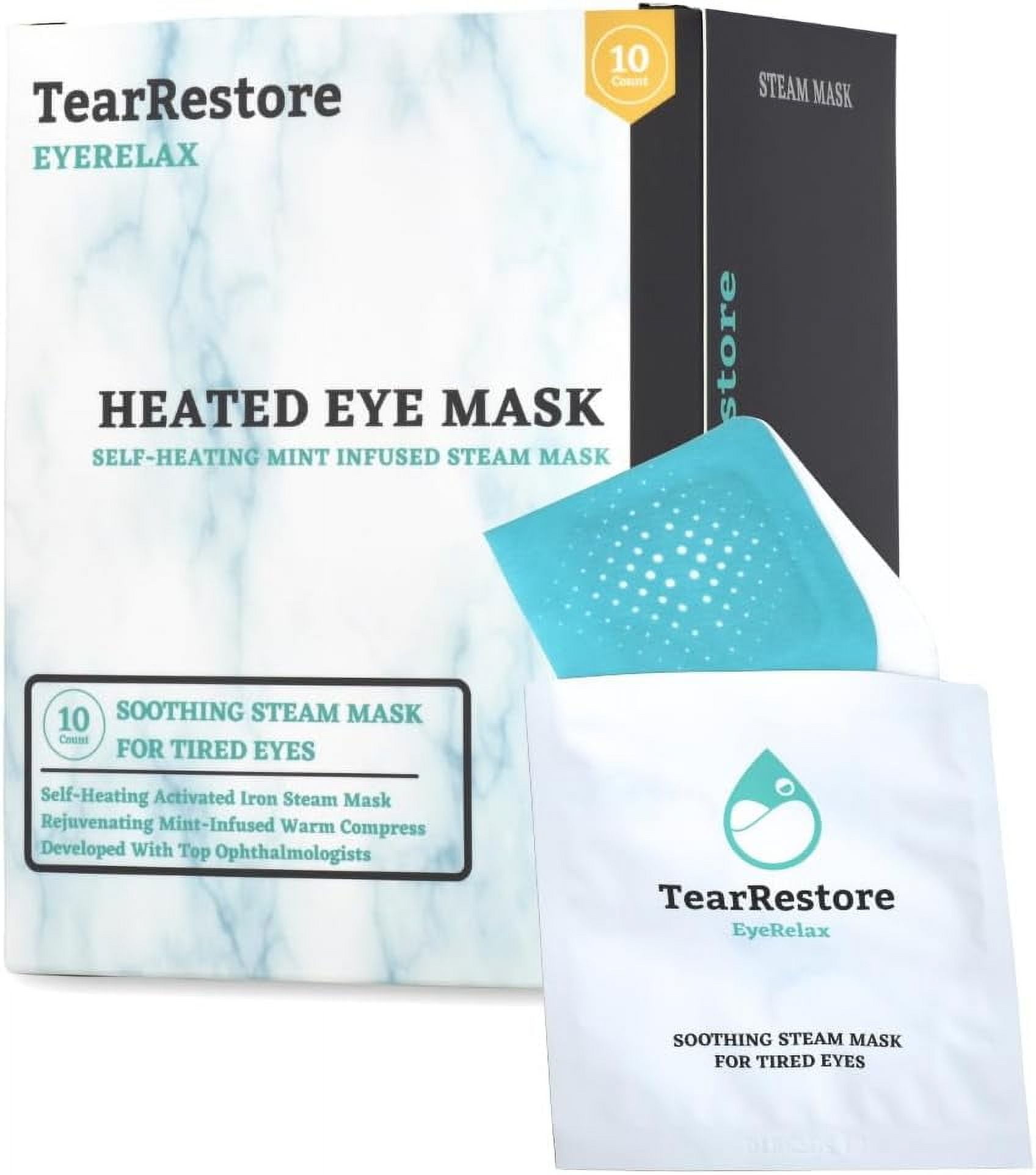 TearRestore Stye Eye Treatment | EyeRelax Heated Eye Mask, Mint-Infused ...