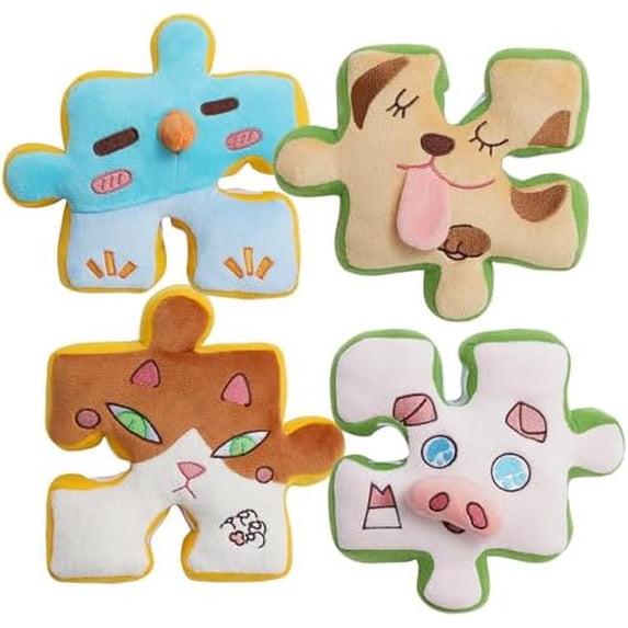 Tearable Rip Pull Apart Squeaky Dog Puzzle Toys, 4 in 1 Enrichment ...