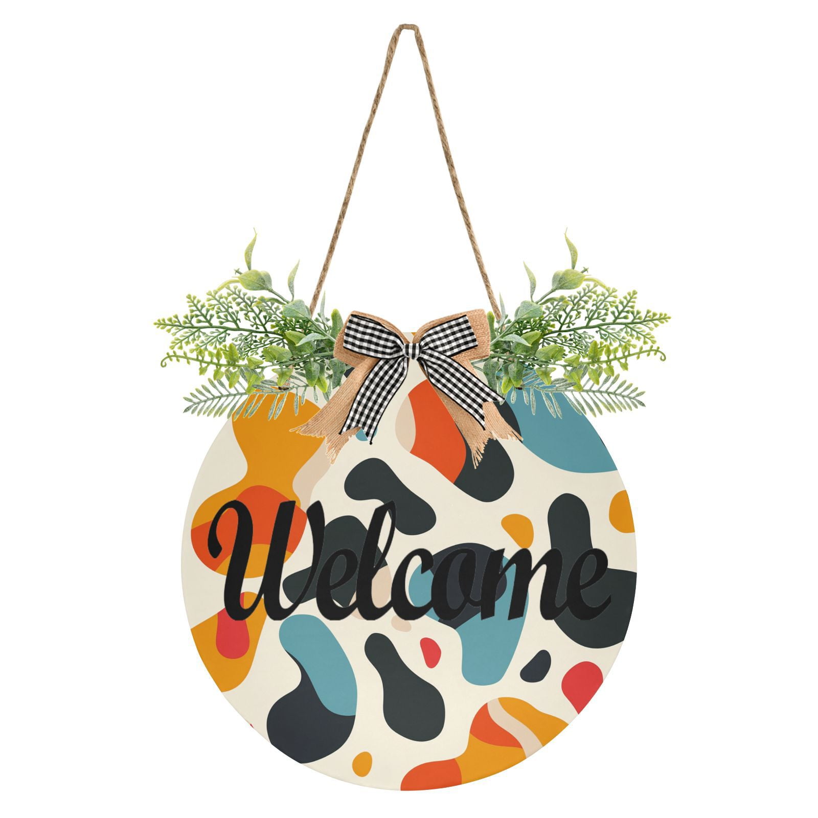 Teardrip Oval Welcome Sign for Front Door Wreath Door Sign for ...