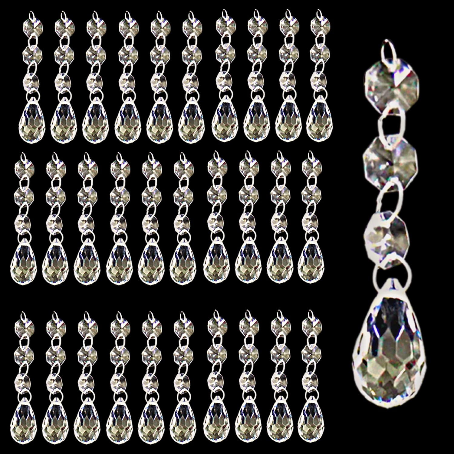 Teardrop Acrylic Crystal Drop Beads Christmas Ornaments Bling Tree ...