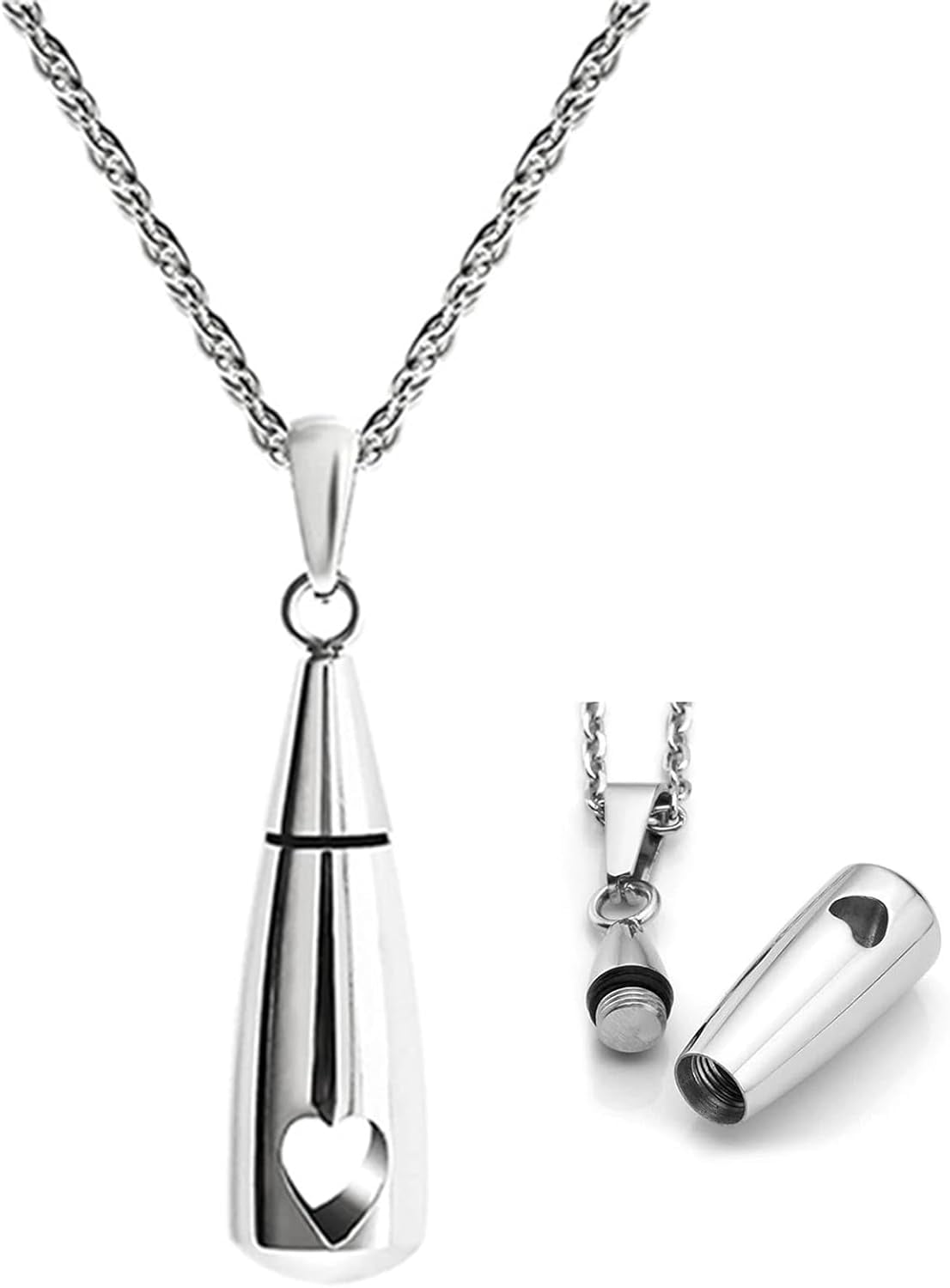 Teardrop Cremation Urn Necklace for Women, Openable Memorial Ashes ...