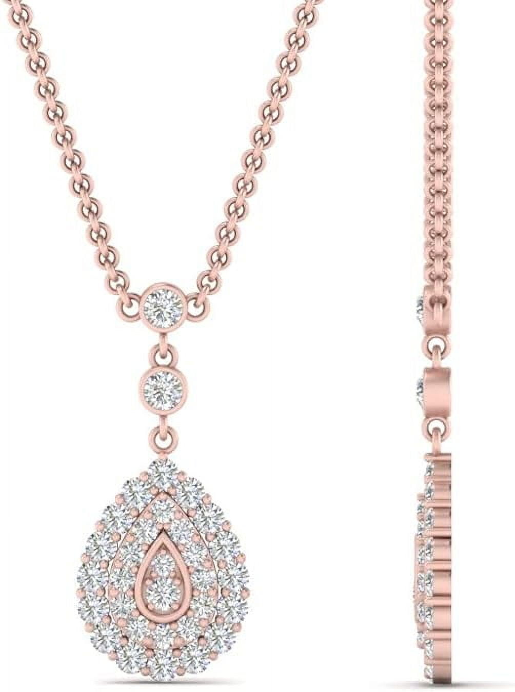 Teardrop Double Halo Diamond Pendant - Fascinating Diamonds - Walmart.com