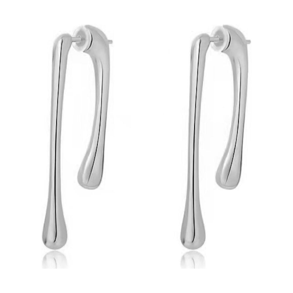 Teardrop Front Back Dangle Drop Earrings for Women Thick Line 14K Gold ...