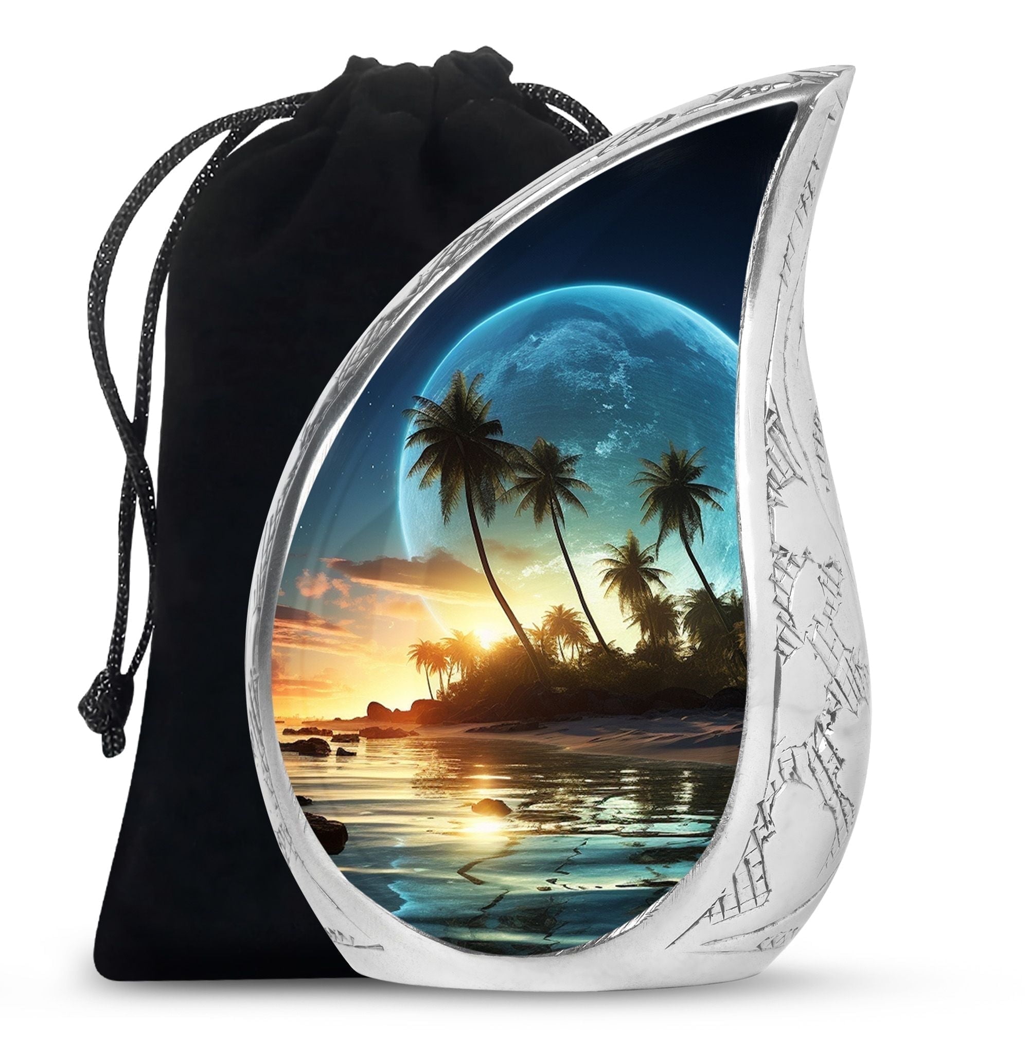 Teardrop Full Moon Urn, Cremation Urns for Ashes, Metal Urn, Burial ...