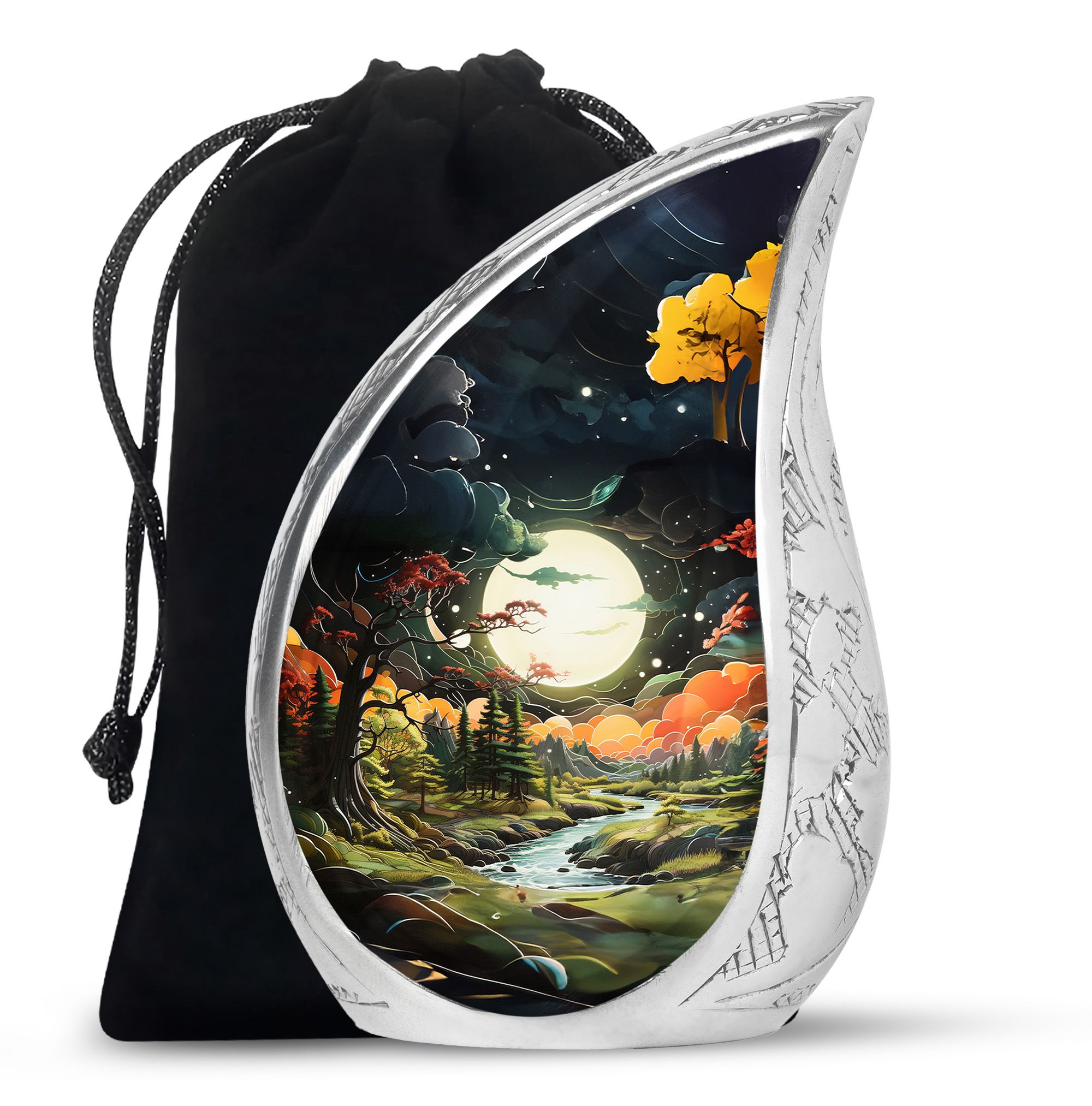 Teardrop Lunar Brilliance in Enchanted Valley Urn for Ashes Adult Male ...