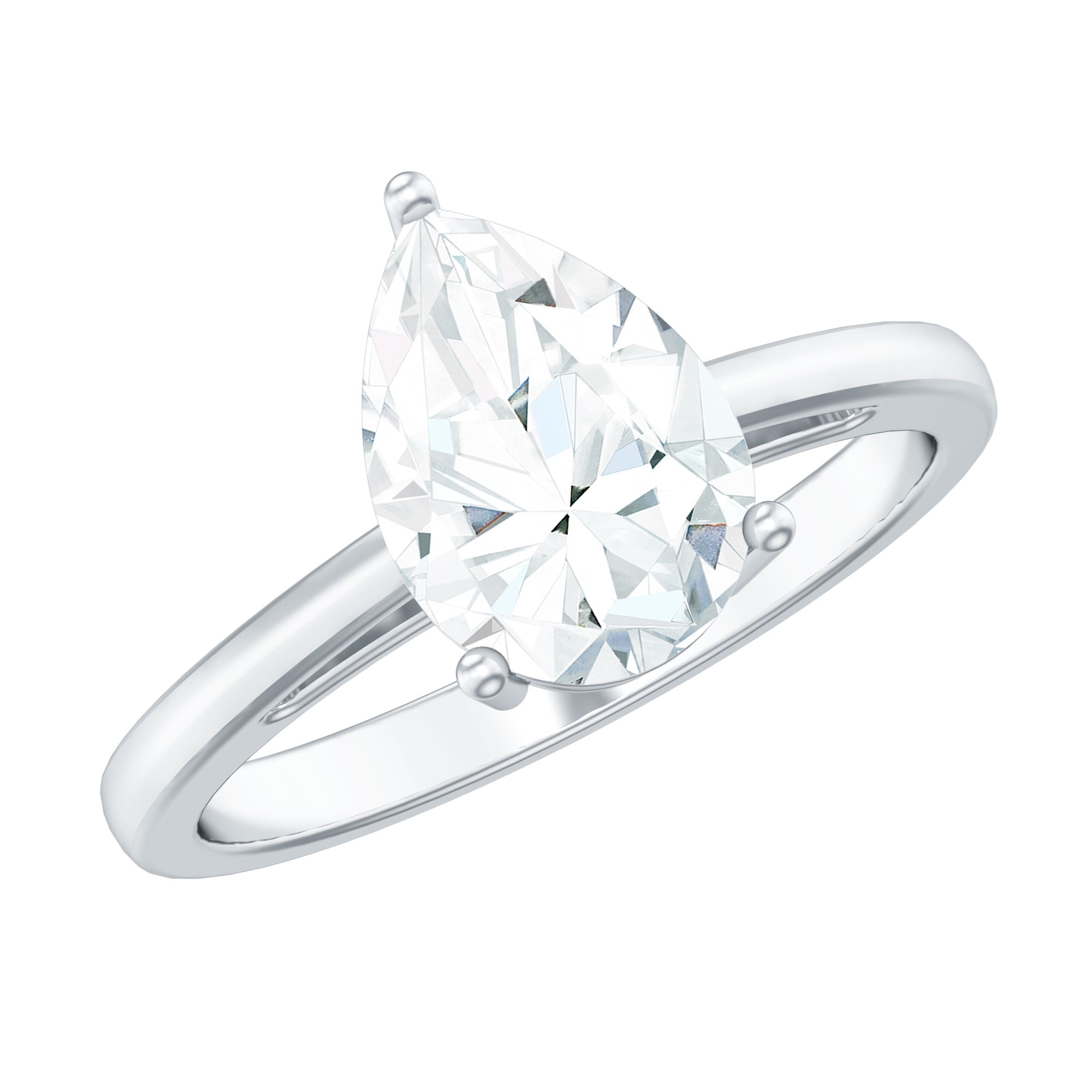 Rosec Jewels Teardrop Moissanite Solitaire Engagement Ring 2 Carat ...