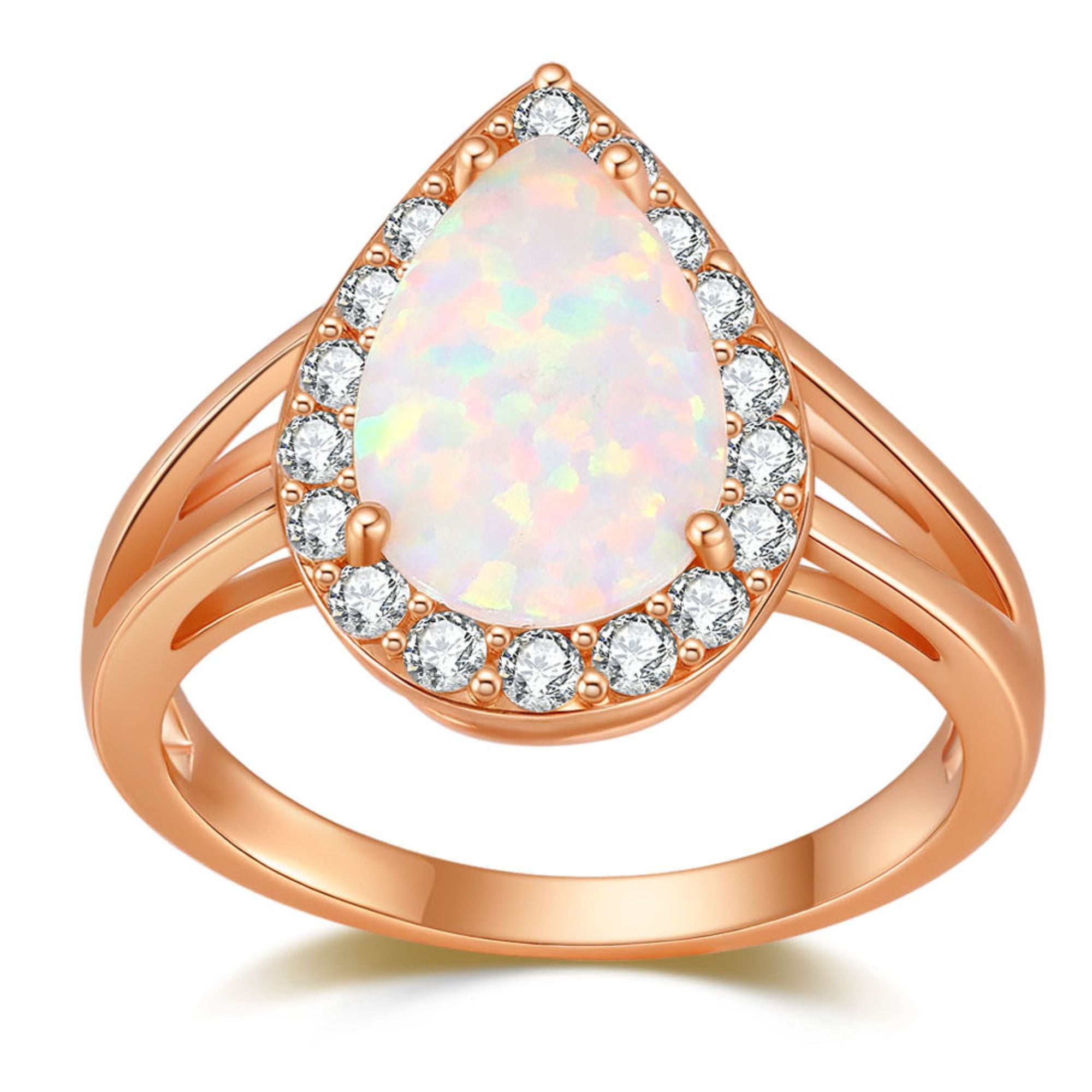 Teardrop Opal Ring for Women Isabella 4 Ct Pear Shape Sterling Silver ...
