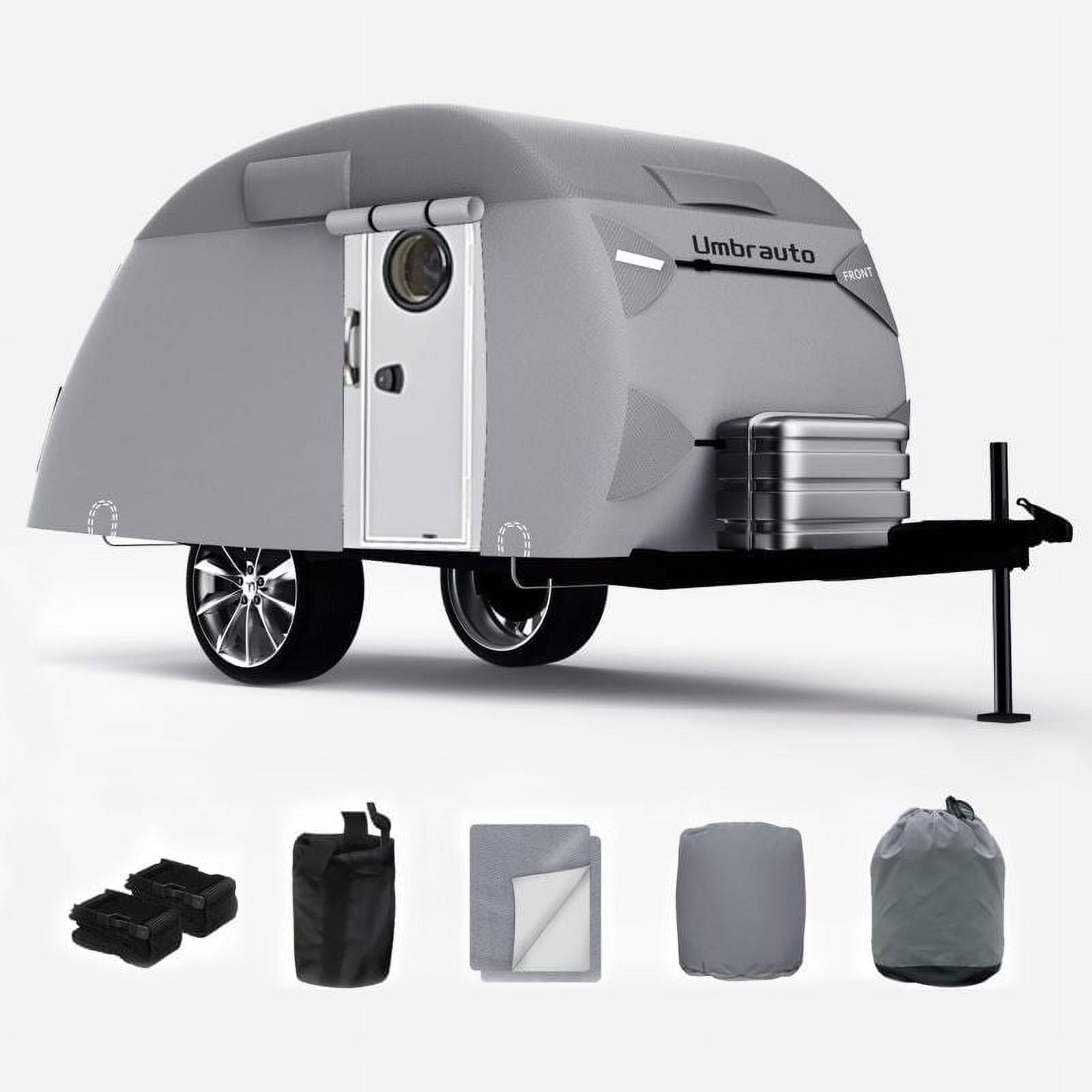 Teardrop Travel Trailer Cover 5'-8' RV Cover 7 Layers Top Heavy Duty ...