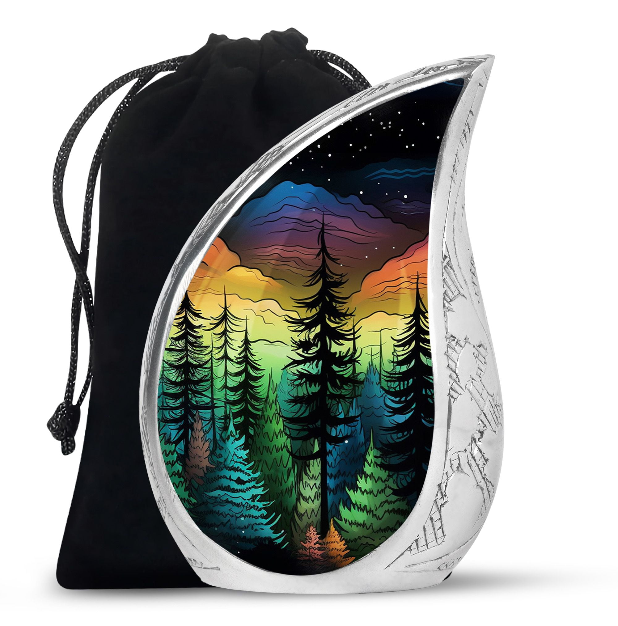 Teardrop Urn, Forest Hues, Large Urn for Human Ashes, Funeral Cremation ...