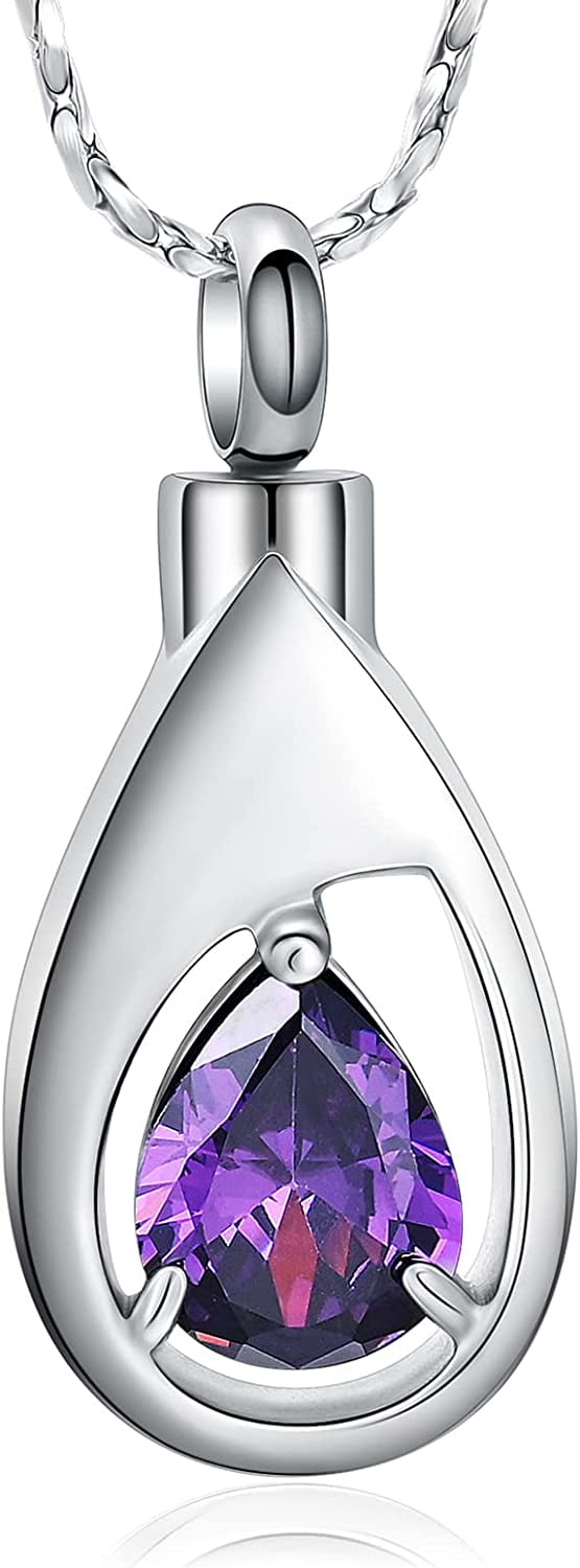 Teardrop Urn Necklace for Ashes - 316 L Stainless Steel Cremation ...