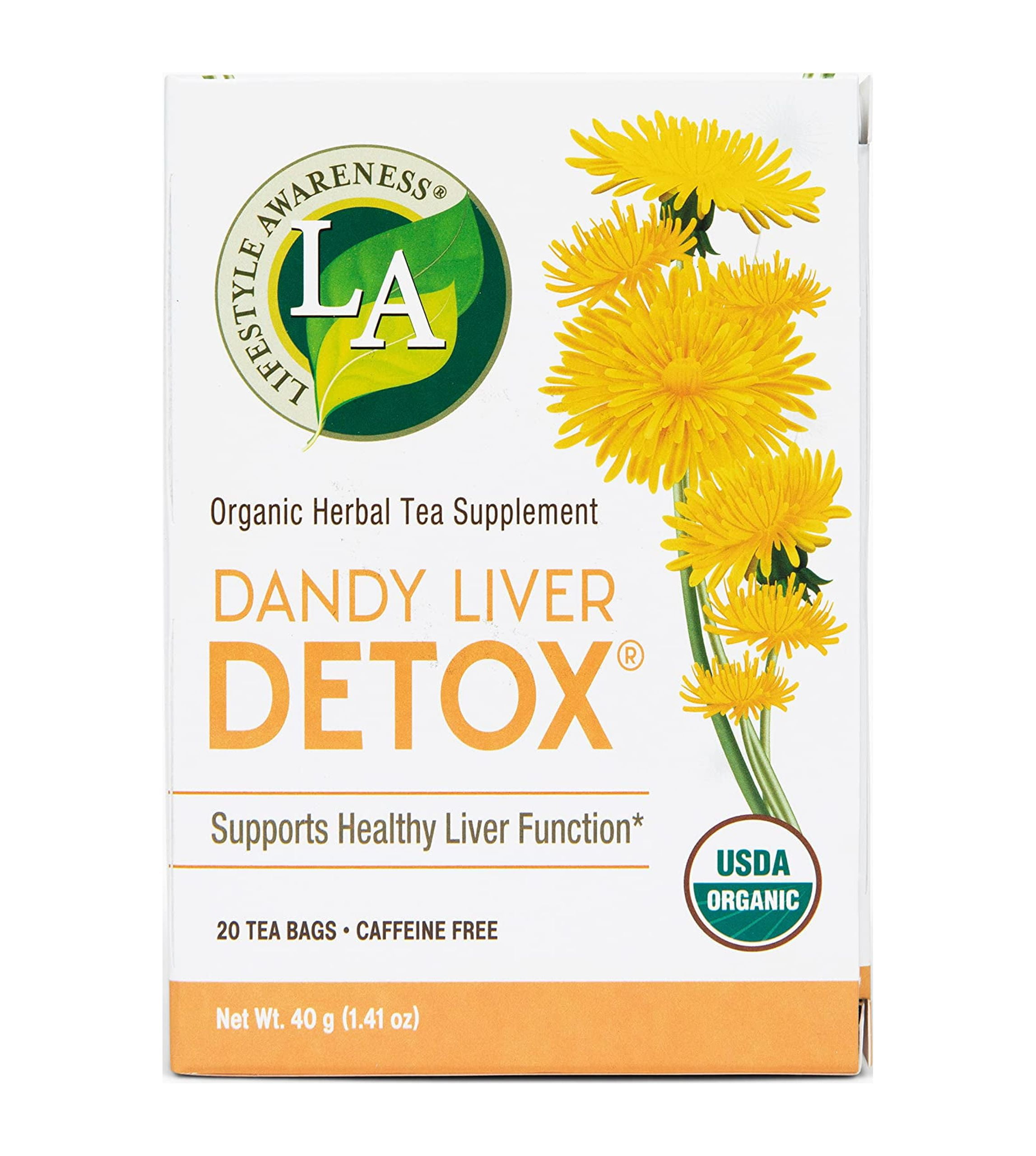 Teas, Caffeine Free Dandy Liver Detox Tea, 20 Count - Walmart.com