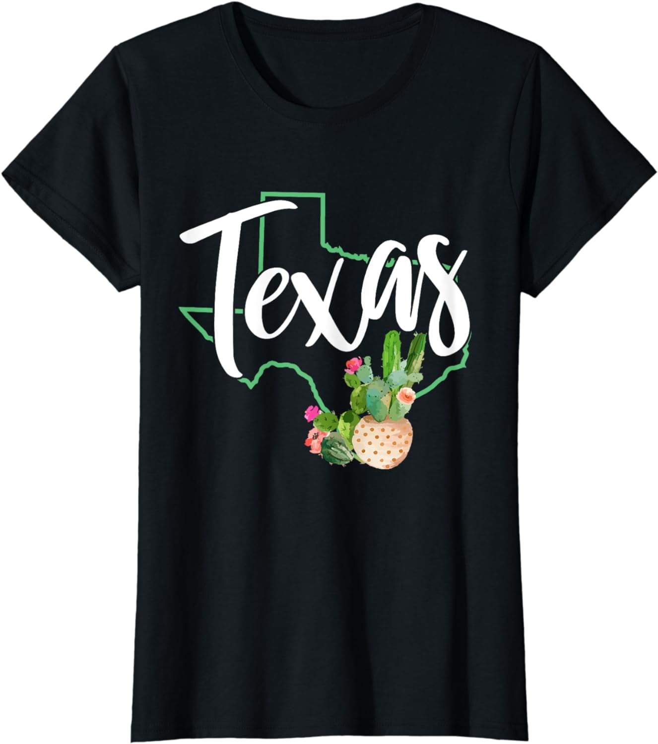 Teas State Map Pride Cactus Vintage Teas T-Shirt - Walmart.com