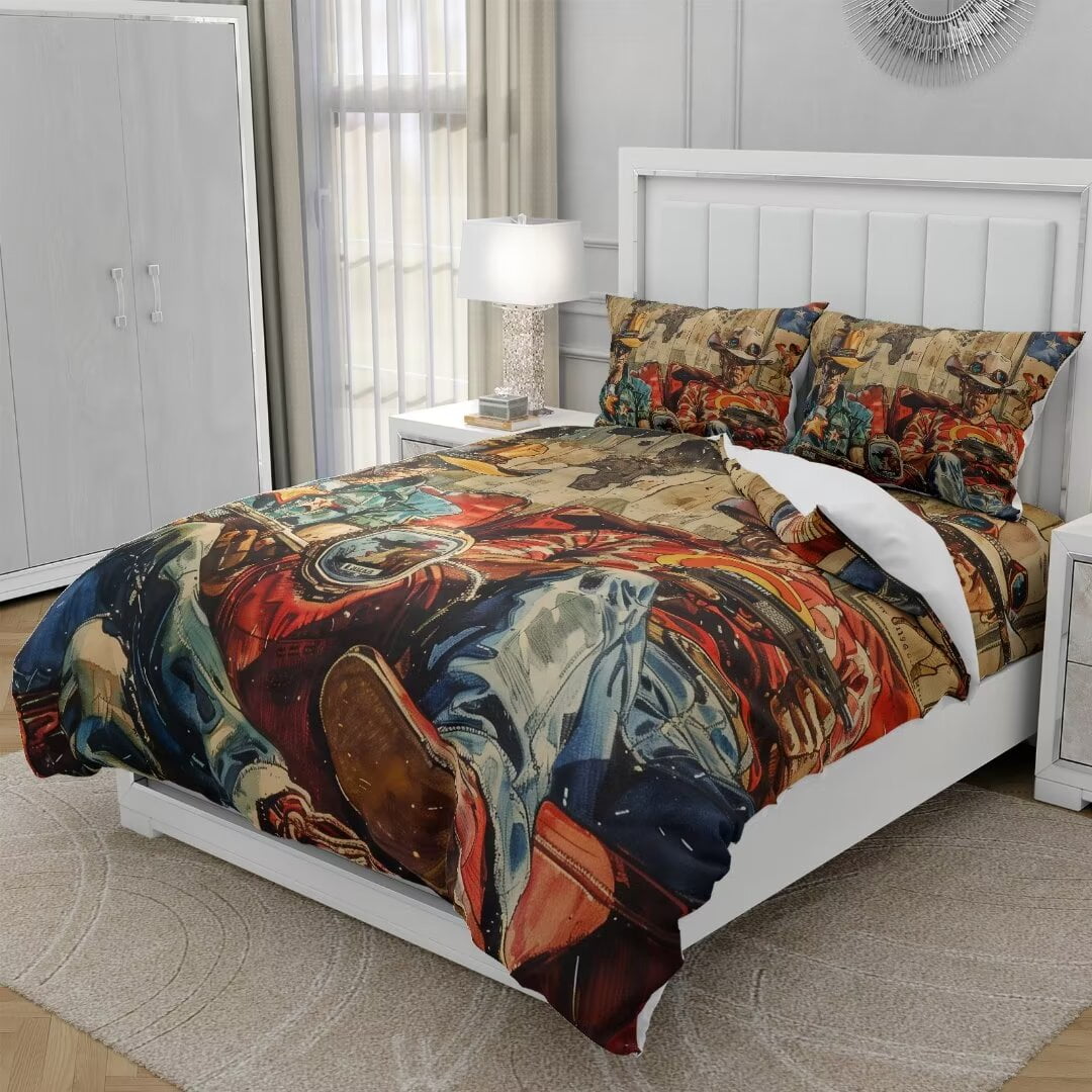 TeasBank American Man with Gun Comforter Cover for Teens and Adult 3D ...