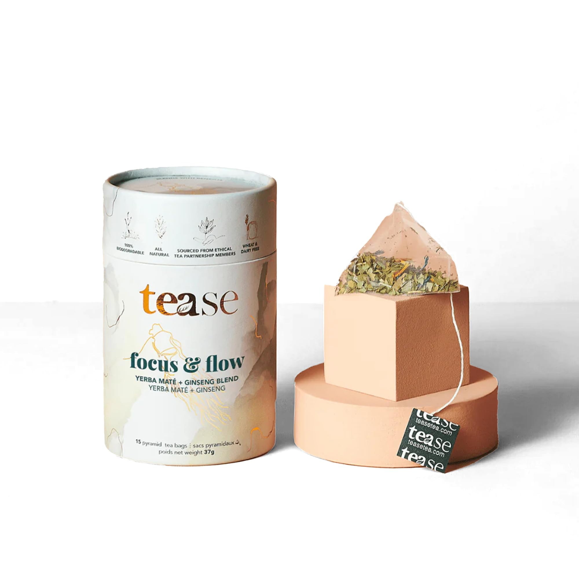 Tease Tea Yerba Mate - Focus & Flow Caffeinated Tea, Brain Energy ...