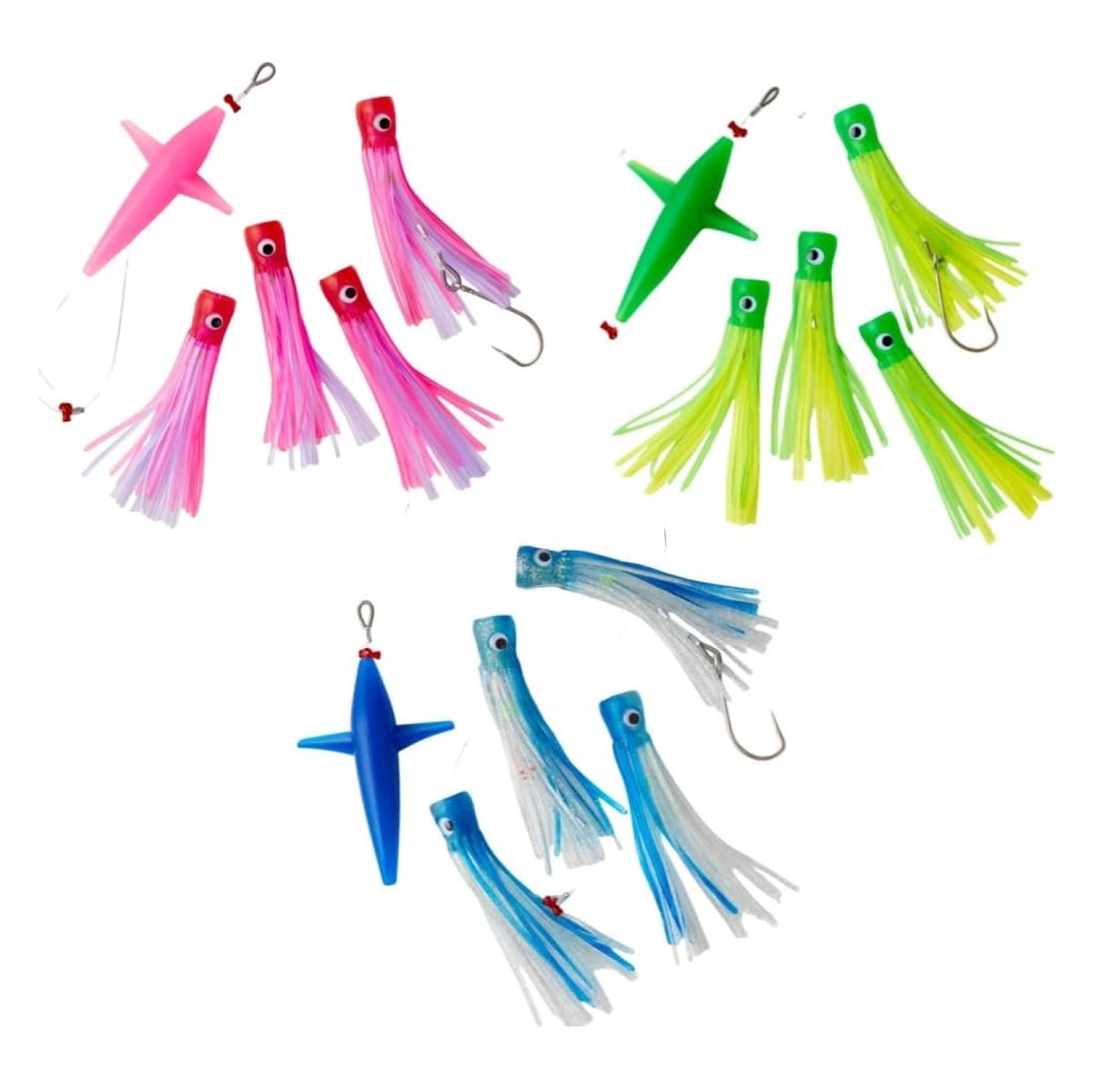 Teaser Chain Lures Trolling Lure Saltwater Fishing Lures with Stainless ...