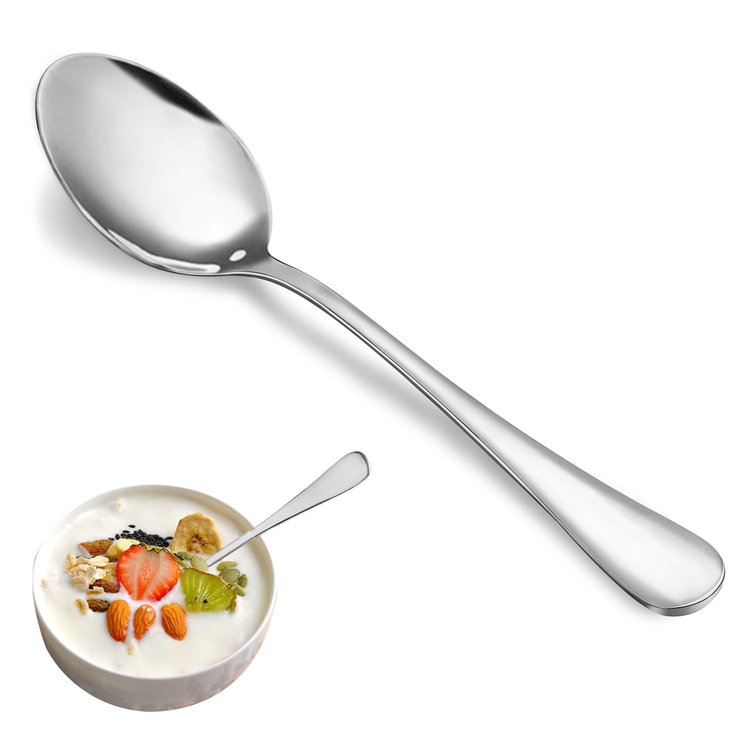 Teaspoon Set,6.7" Spoons Silverware,Premium Food Grade 18/10 Stainless ...