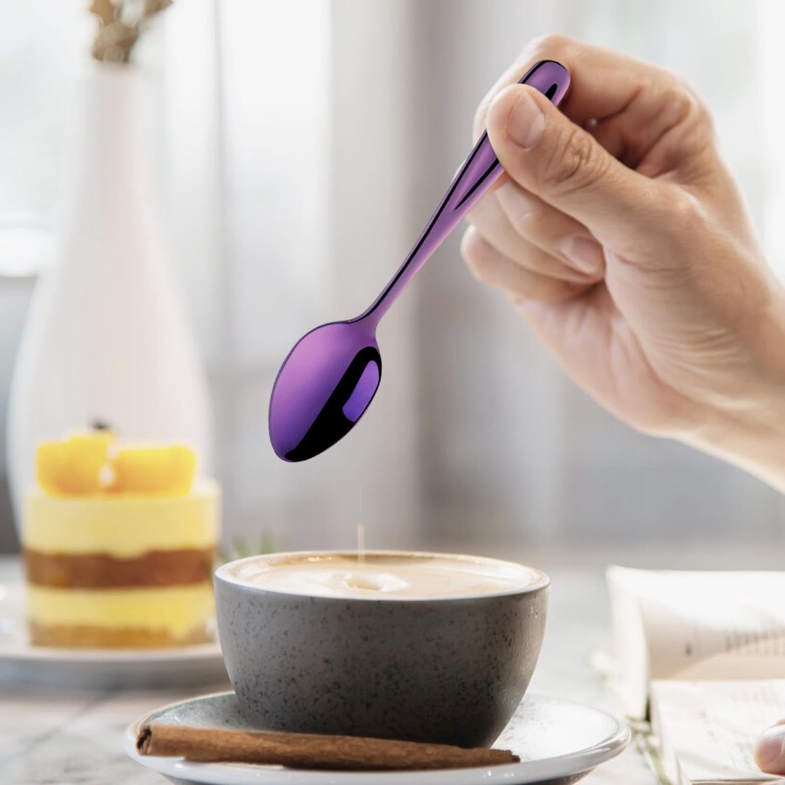 Teaspoons Mini Dessert Spoons, 1 Pack 5.5 Inch Colorful Small Mirror ...