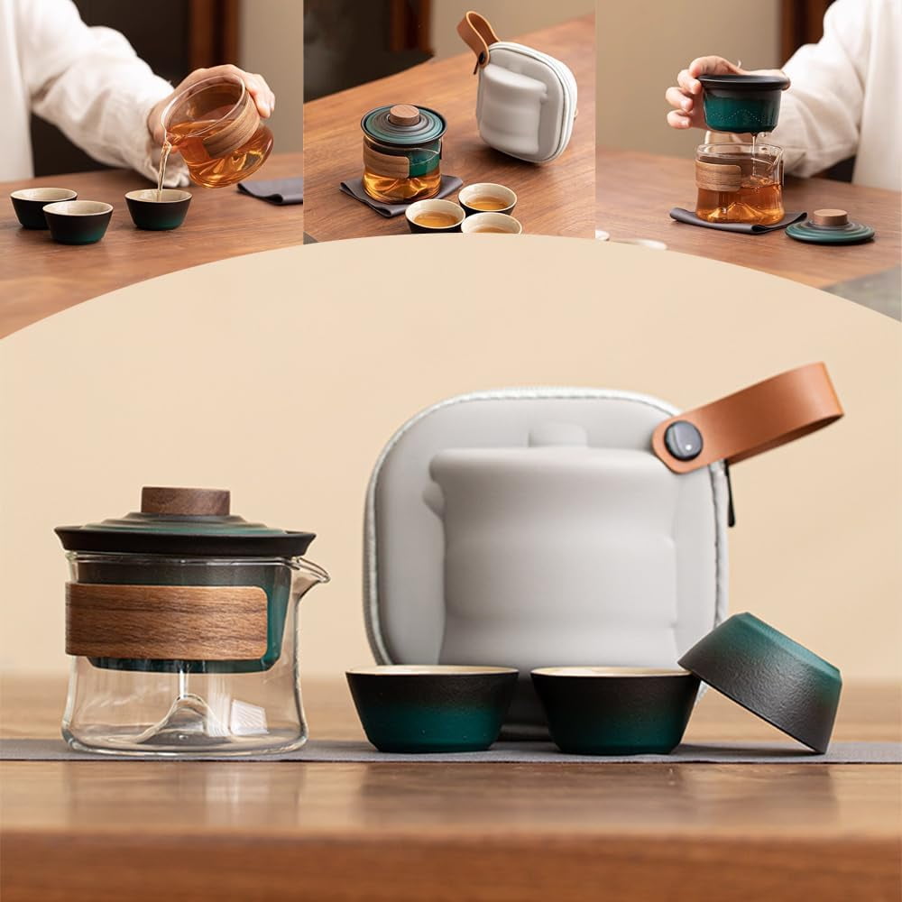 Teatsy - Teatsy Teapot, Portable Tea Set, Travel Ceramic Teapot Set ...