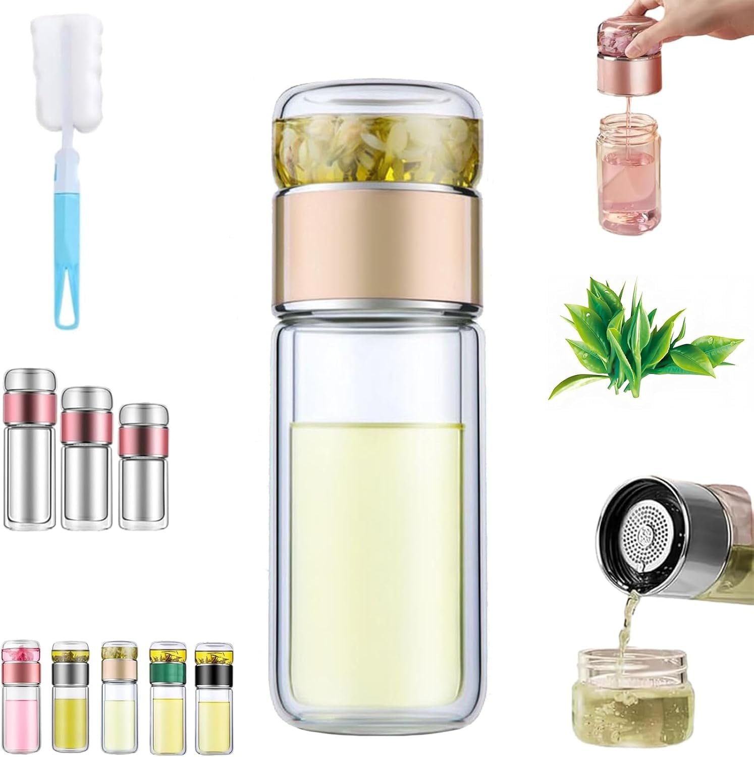 Teava 3-In-1 Smart Tea Infuser, Tryteava Glass Infuser, With Strainer ...