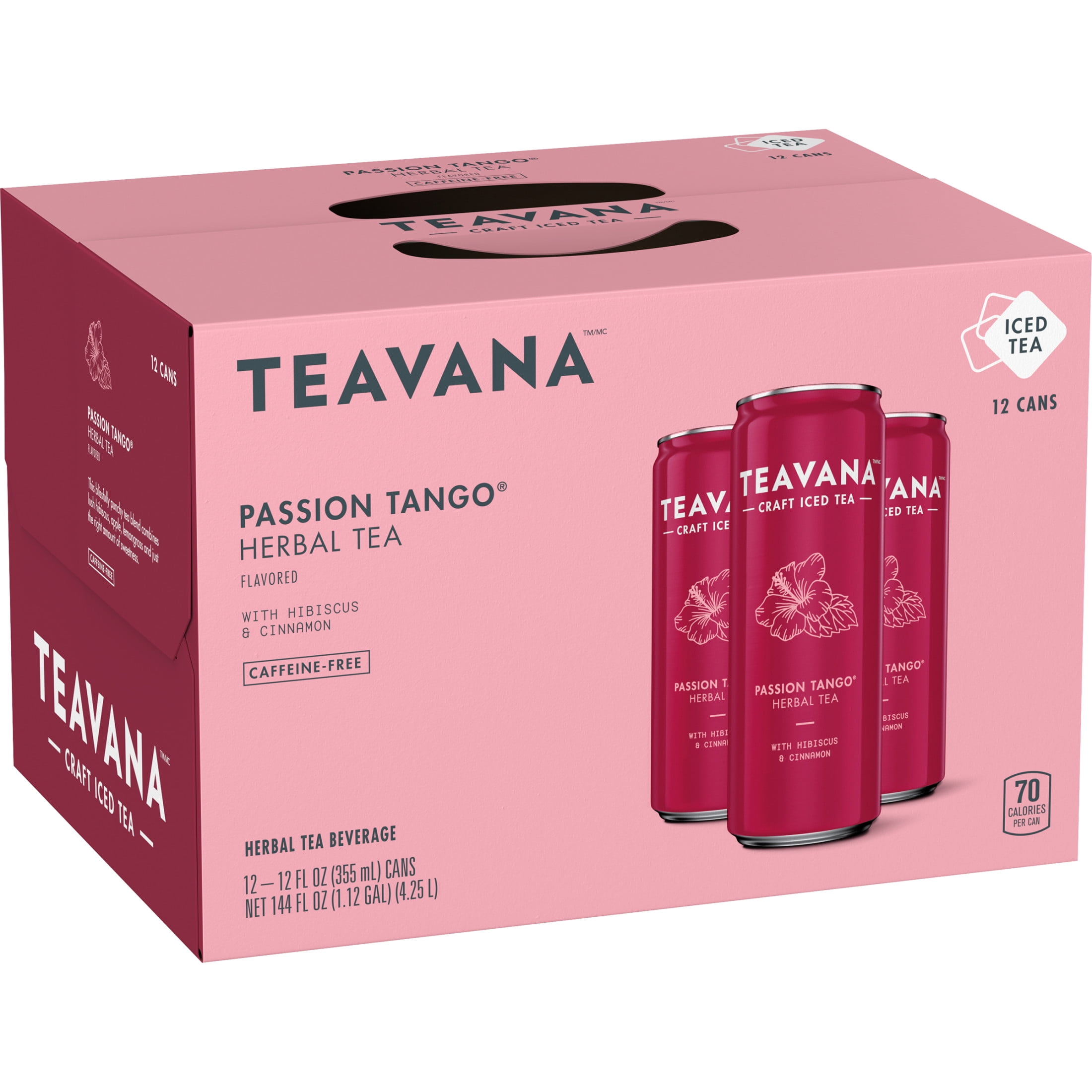 Teavana Passion Tango Herbal Tea, 12 Pack 12 fl. oz. Cans - Walmart.com