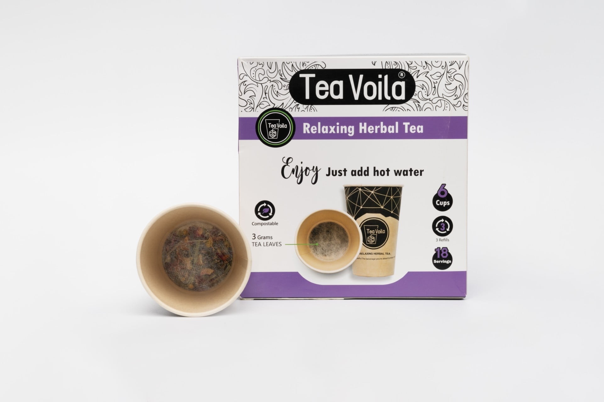 Teavoila Tea - Relaxing Herbal Tea - 6 cups - Walmart.com