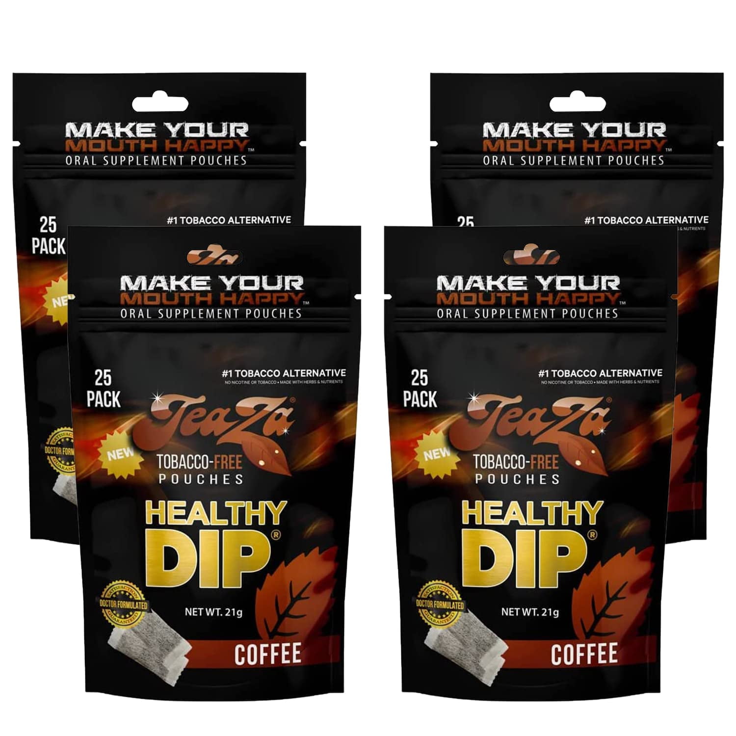 Teaza Energy Tobacco Free Snuff Nicotine Free Pouches, Smokeless ...