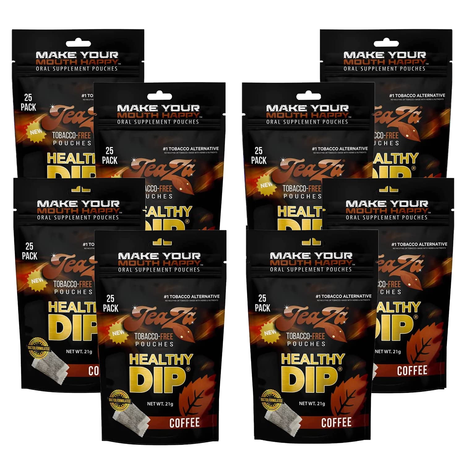 Teaza Energy Tobacco Free Snuff Nicotine Free Pouches, Smokeless ...