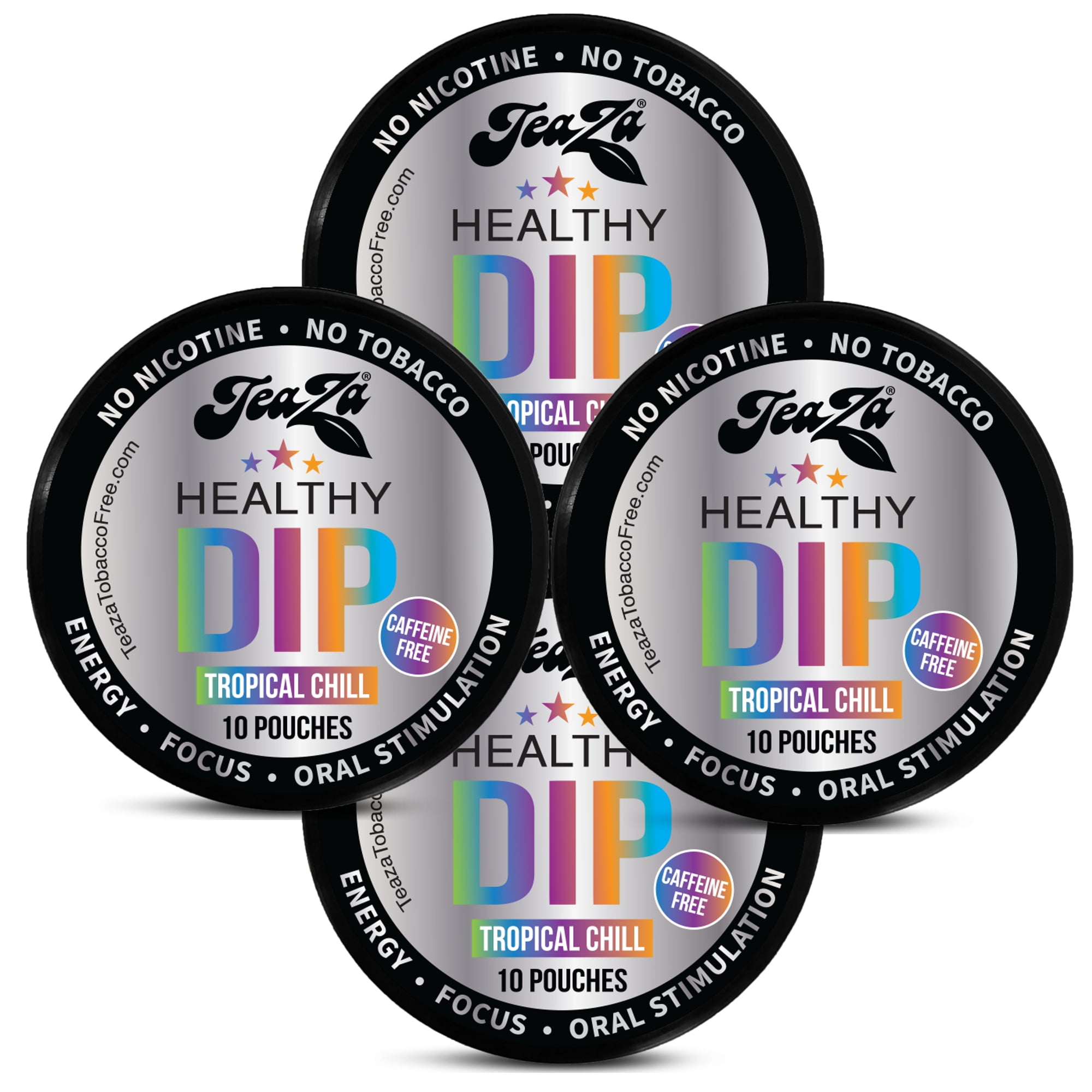 Teaza Herbal Energy Pouches Tropical Chill Puck 4 Cans - Walmart.com