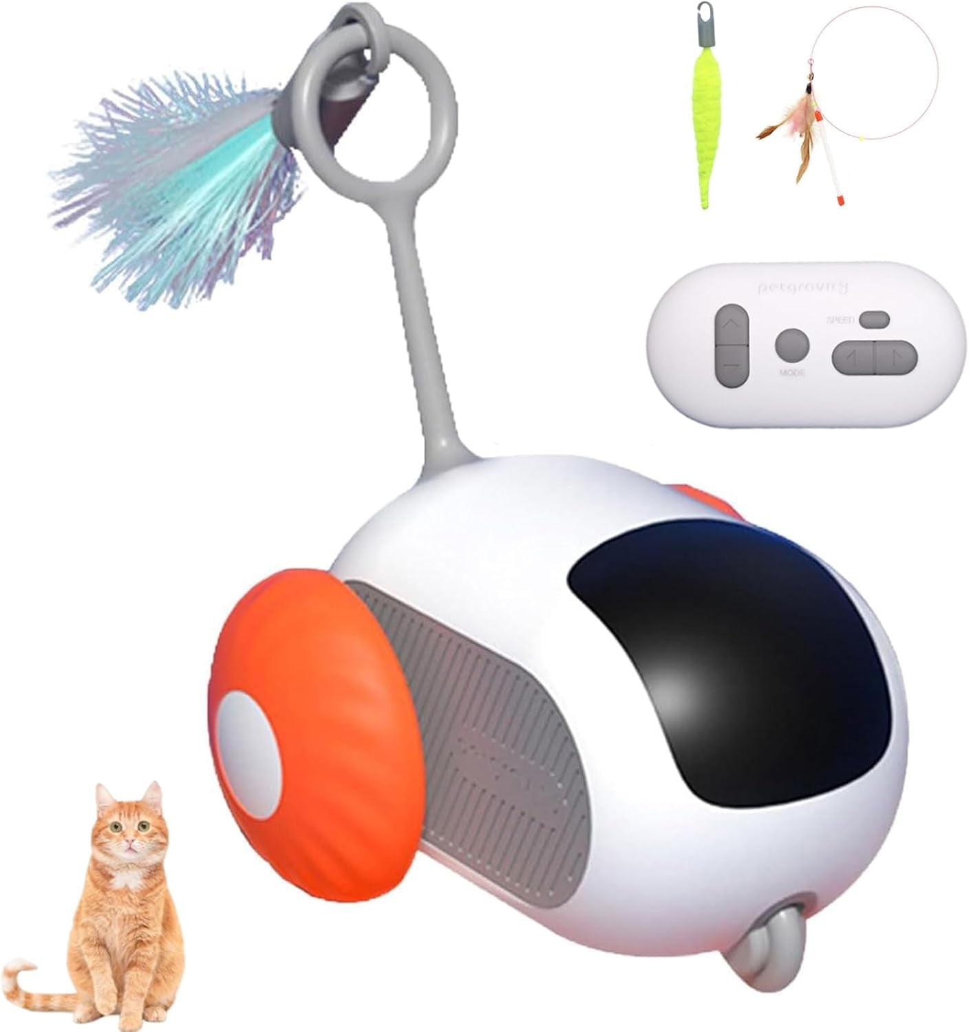 Njoeus Teazys Turbo Tail 2.0 Cat Toy, Remote Control Electric Mouse ...