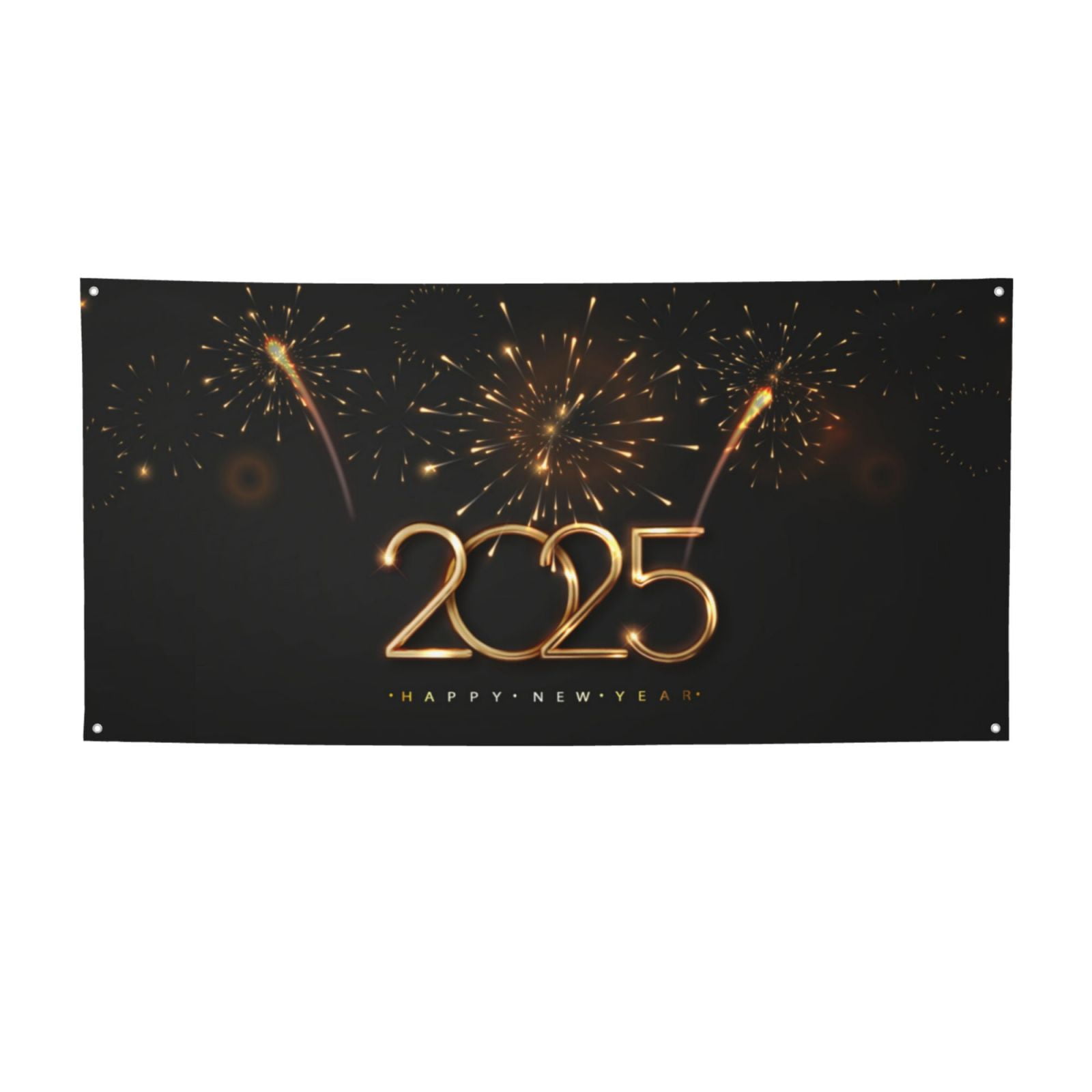 Tebeau 2025 Golden On New Year Print Banner Backdrop Banner for Outdoor ...